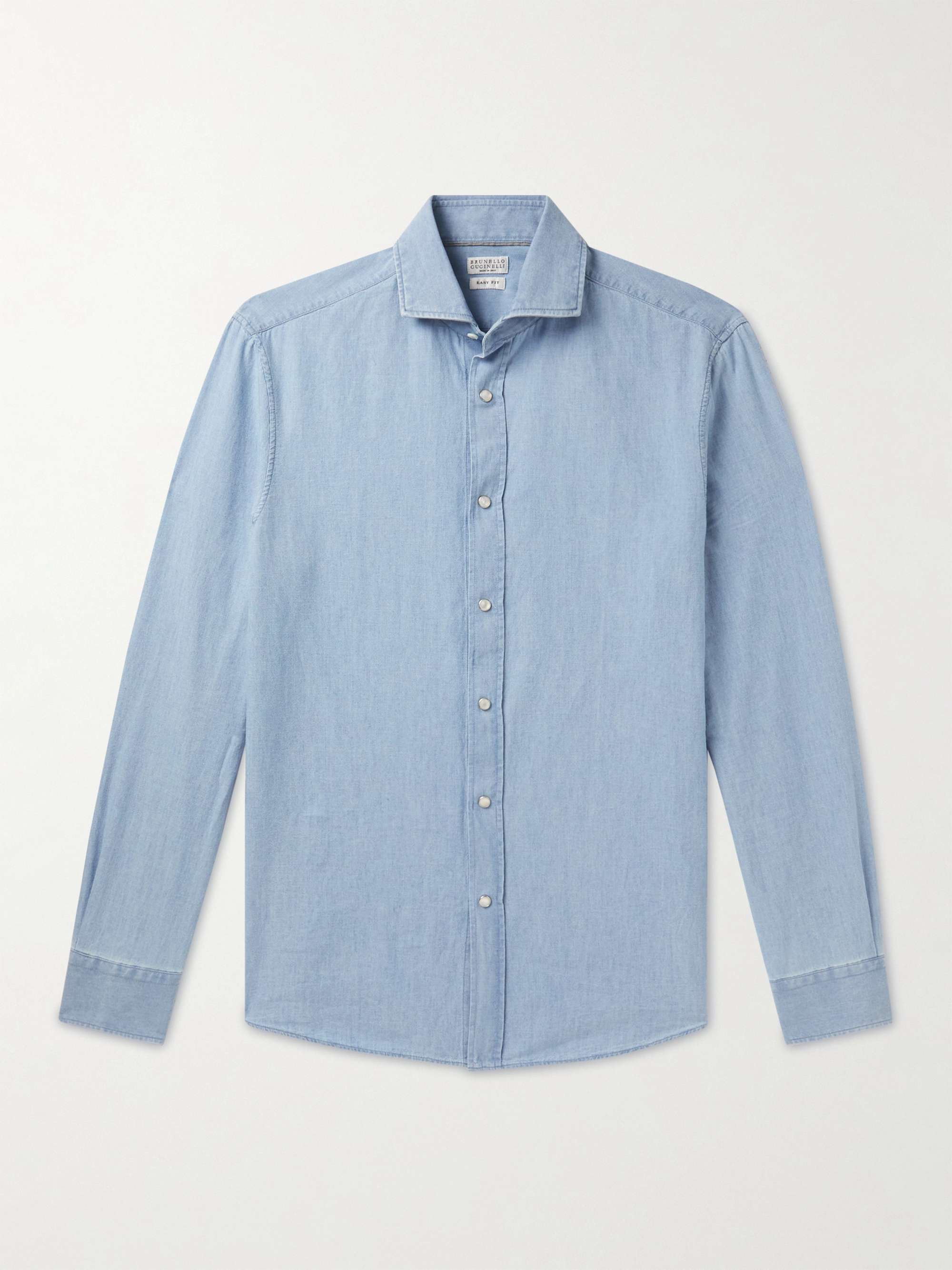 Blue Cotton Chambray Shirts