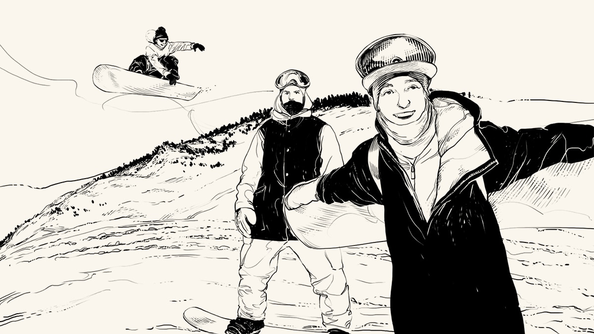 Realistic Snowboard Drawing