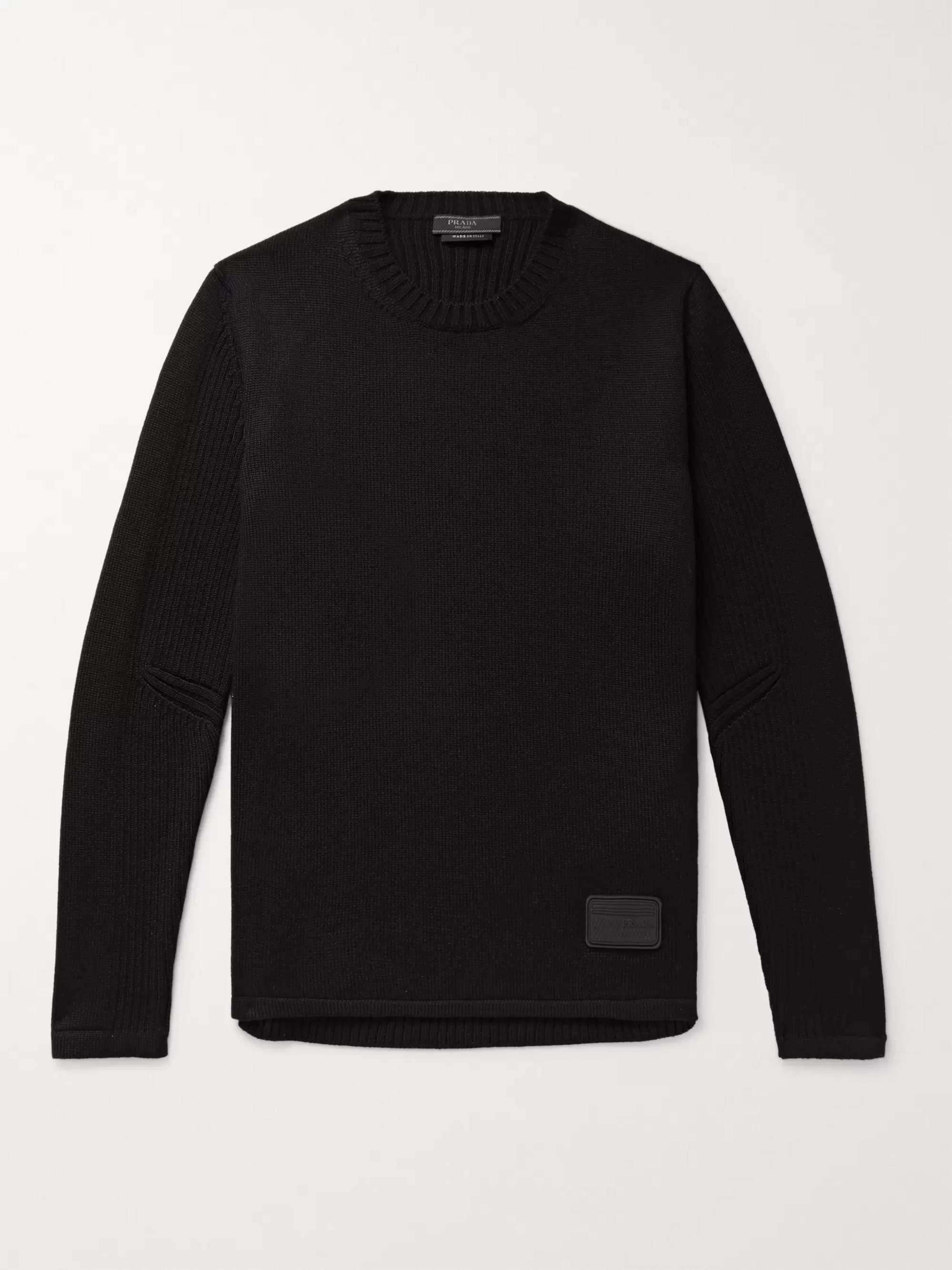 PRADA Shell-Trimmed Virgin Wool Sweater for Men | MR PORTER