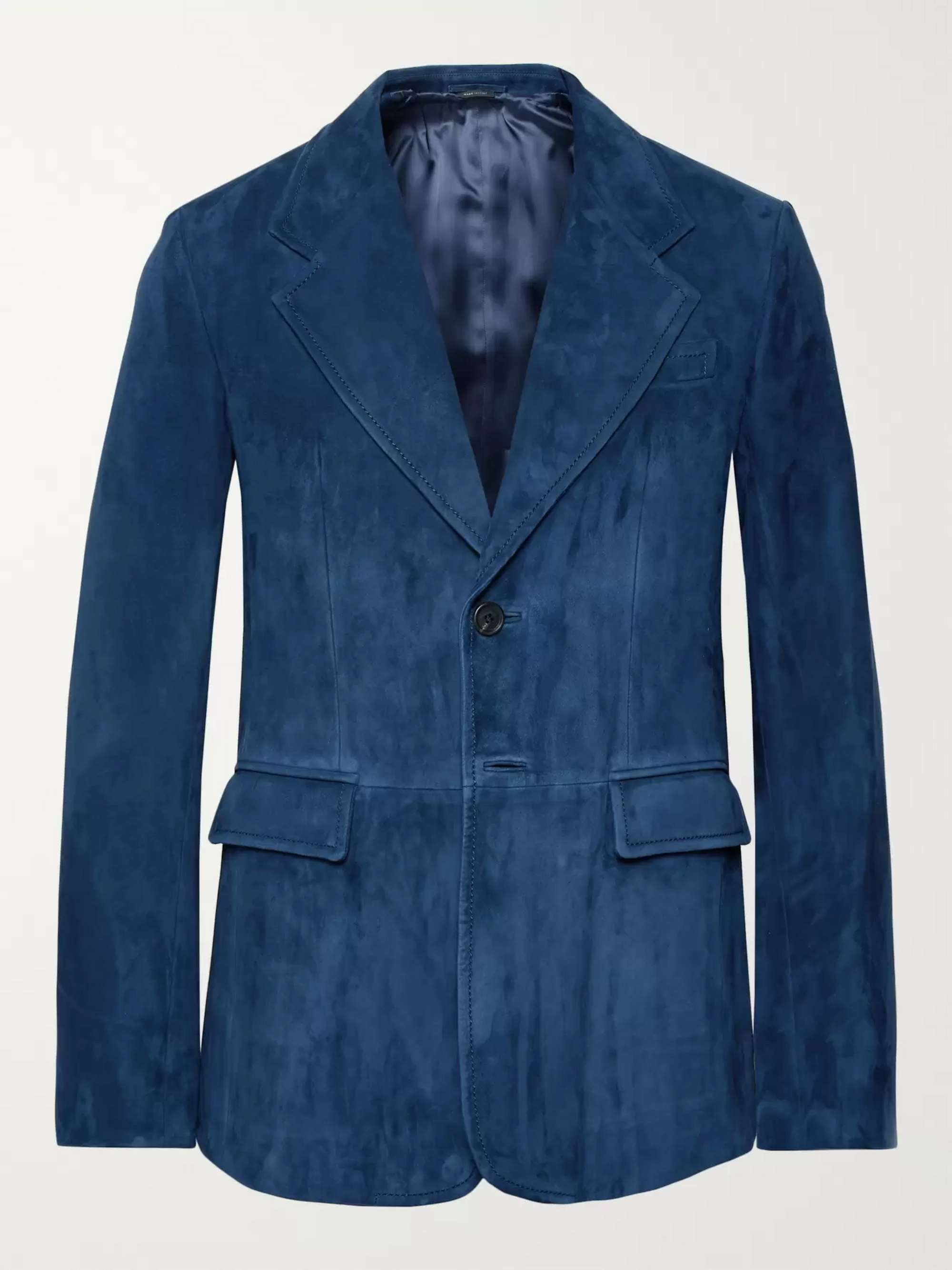 Storm blue Storm-Blue Slim-Fit Suede Blazer | PRADA | MR PORTER
