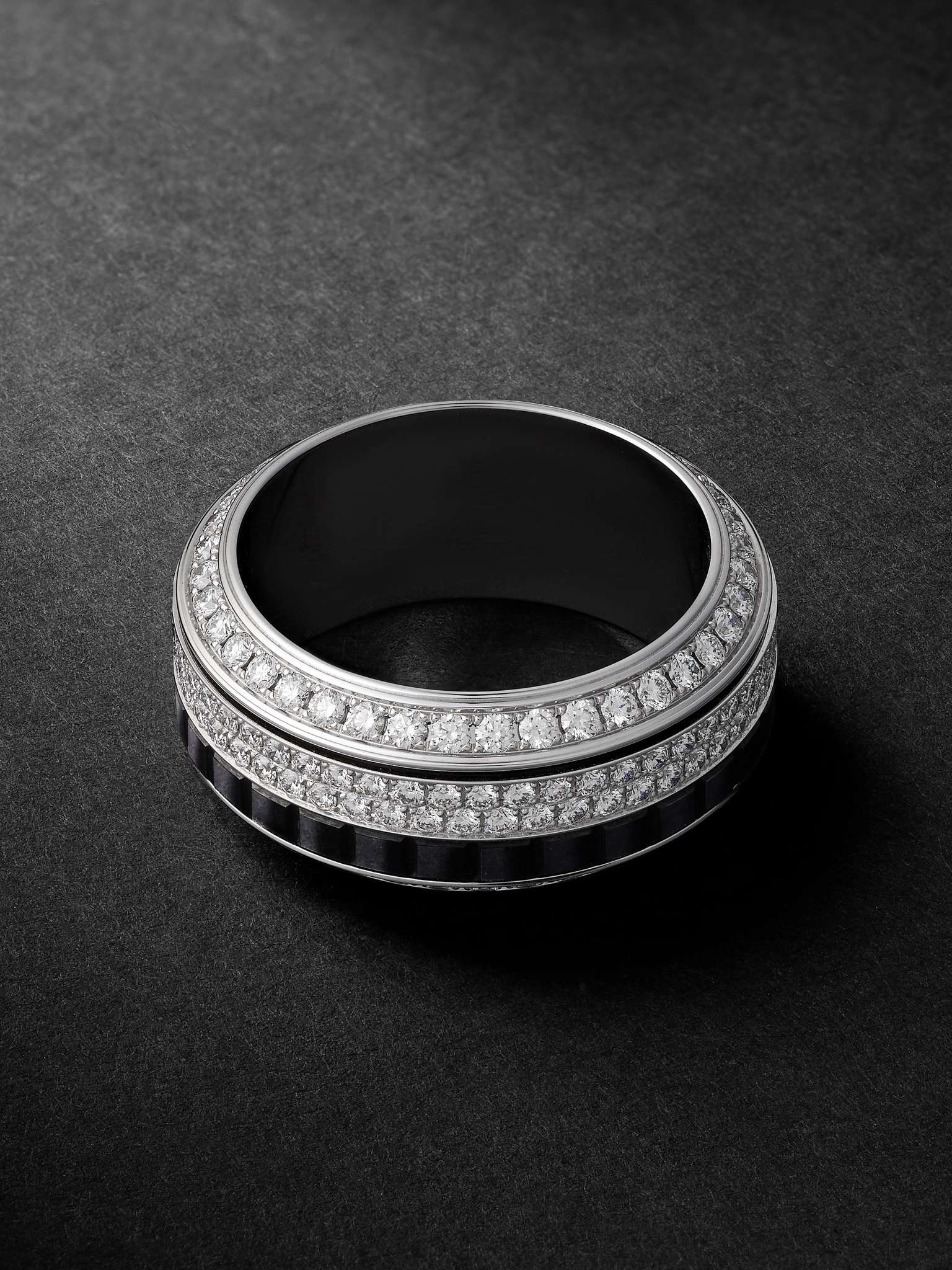 PIAGET Possession 18-Karat White Gold, Diamond and Ceramic Ring for Men ...