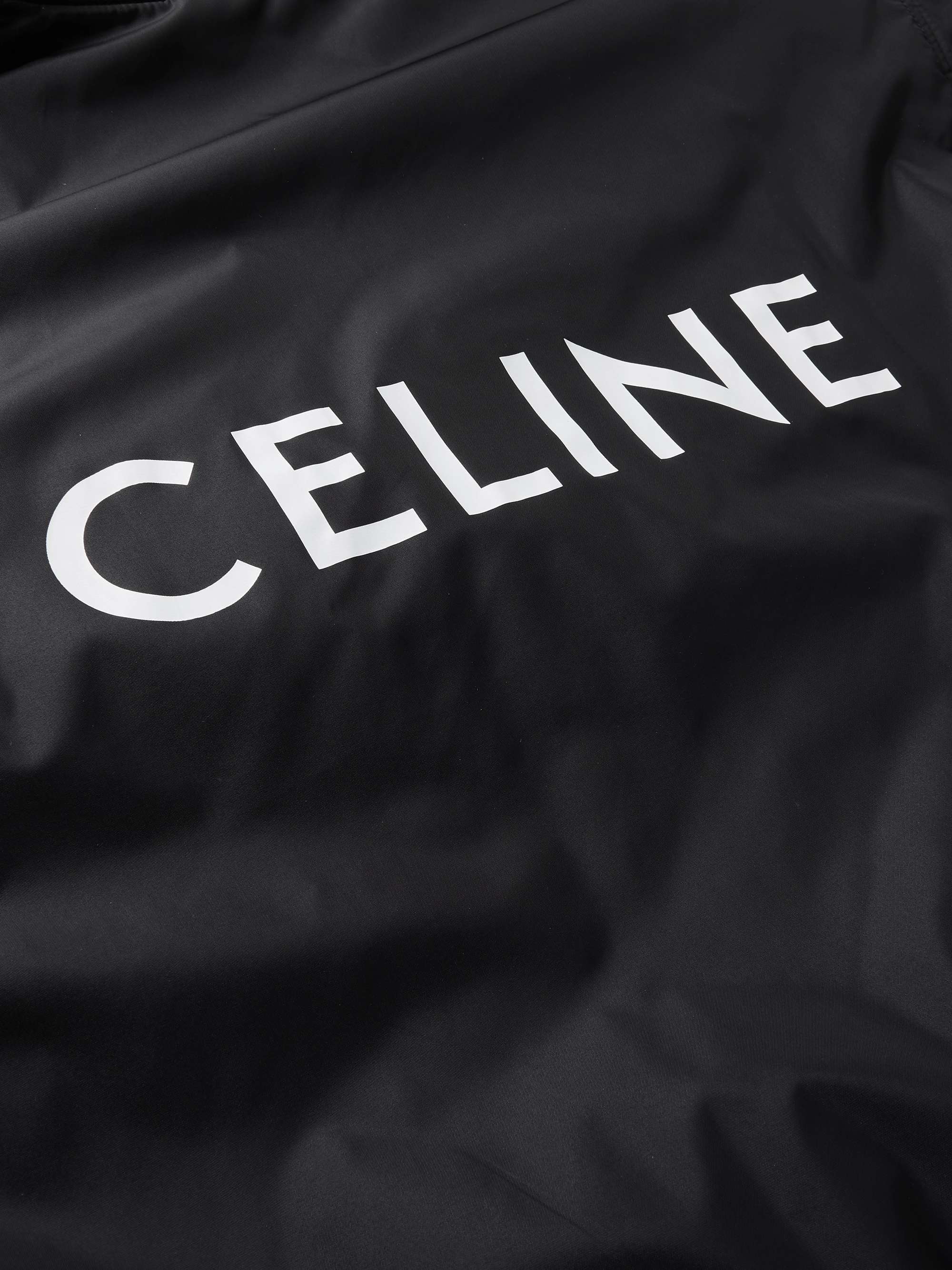 CELINE HOMME Celine Teddy Logo-Print Padded Nylon Hooded Bomber Jacket ...