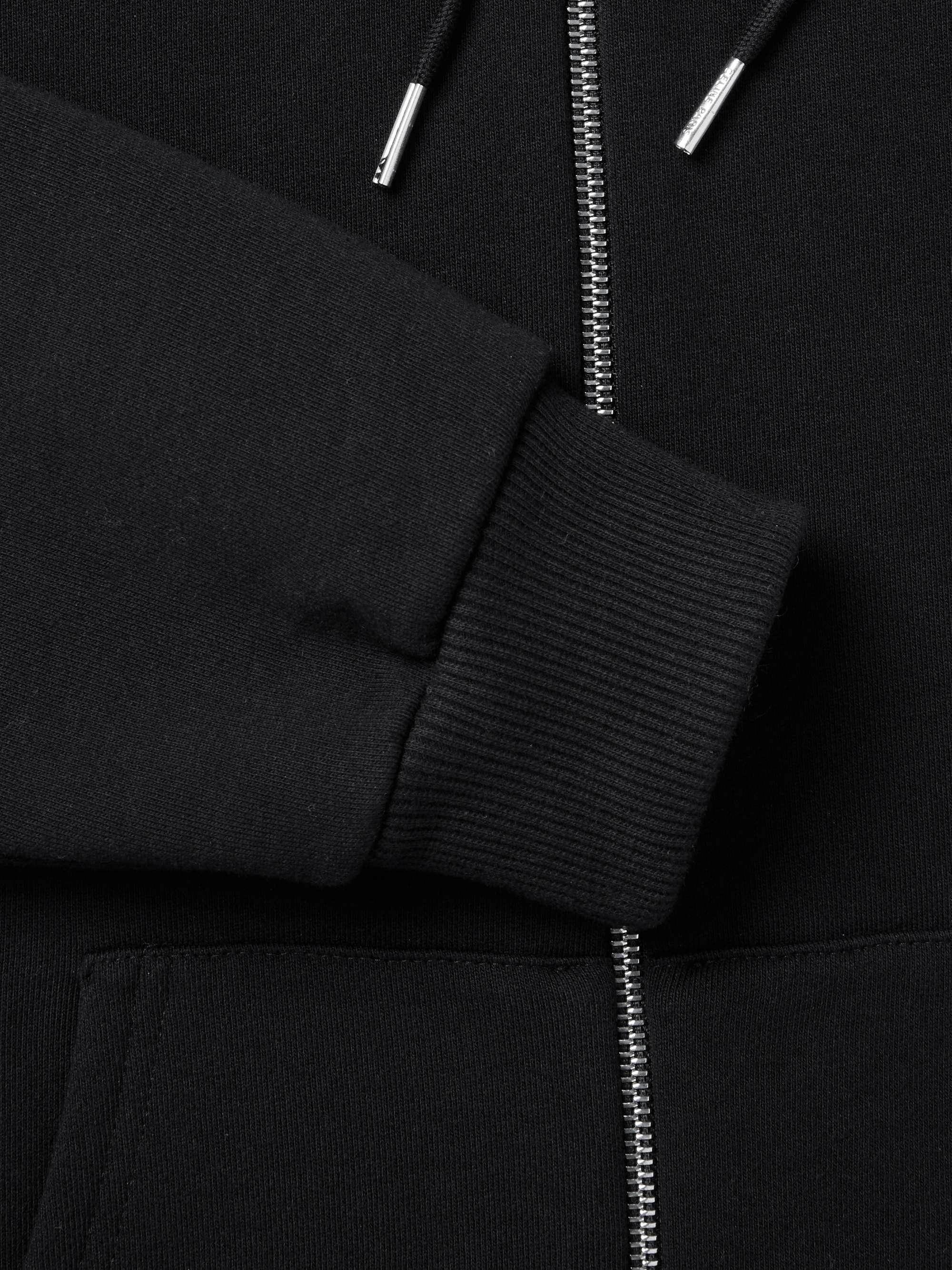 CELINE HOMME Logo-Print Cotton-Jersey Zip-Up Hoodie for Men | MR PORTER