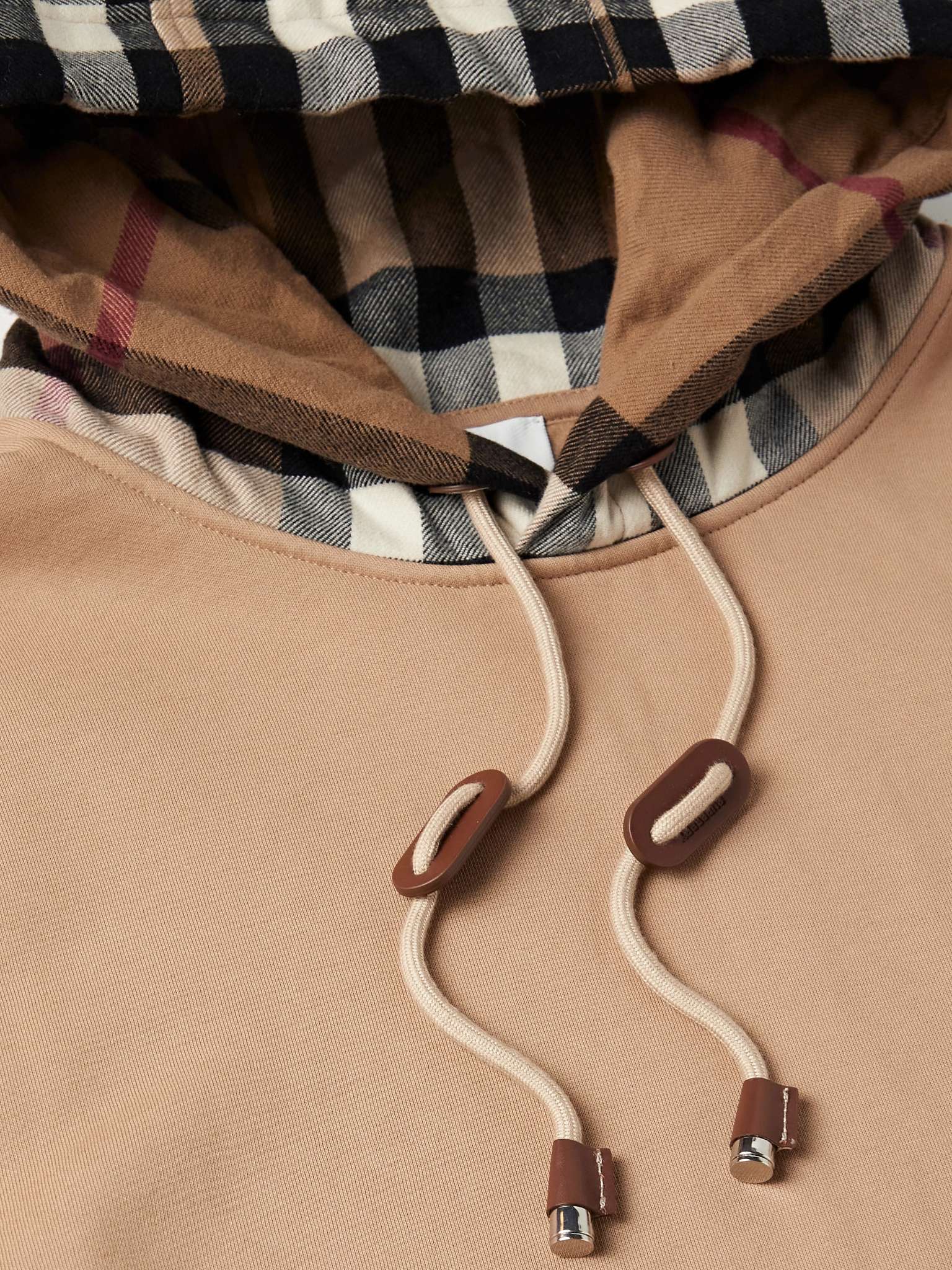 BURBERRY Checked Cotton-Blend Jersey Hoodie for Men | MR PORTER