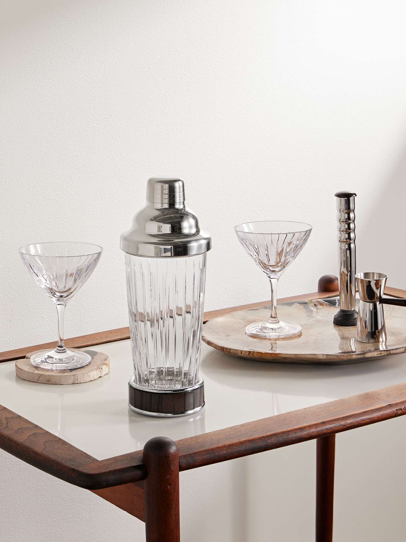 LORENZI MILANO Glass, Ebony and Stainless Steel Cocktail Shaker for Men ...