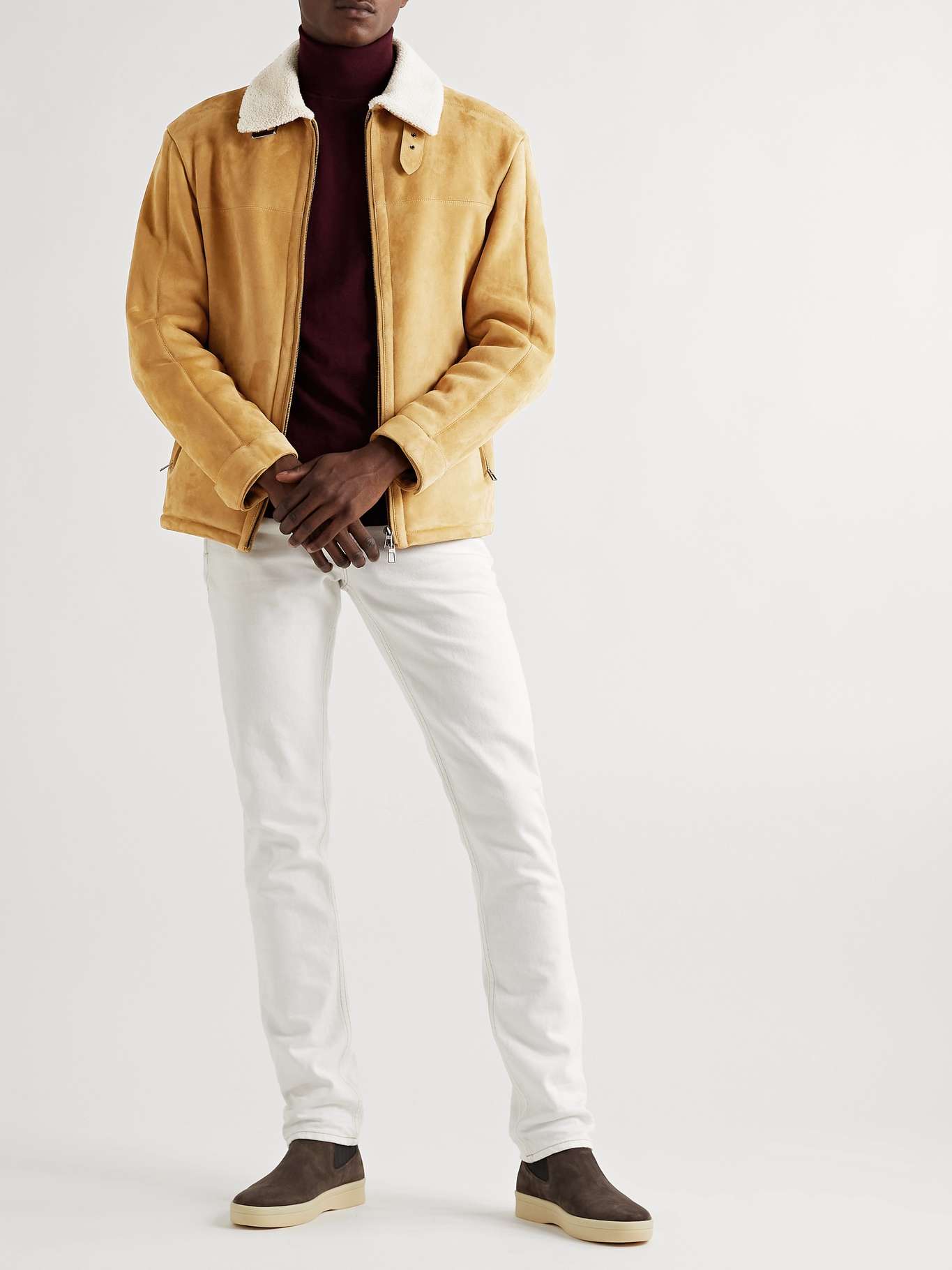 LORO PIANA Ravelstone Shearling-Lined Suede Jacket for Men | MR PORTER