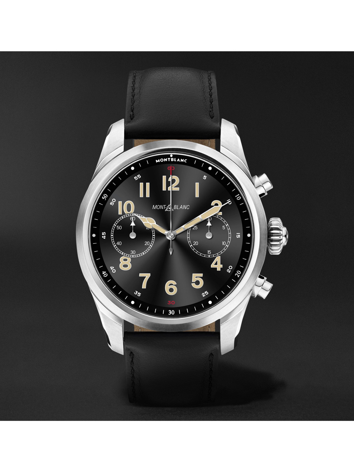 Montblanc - Summit 2 43.5mm Stainless Steel And Leather Smart Watch ...