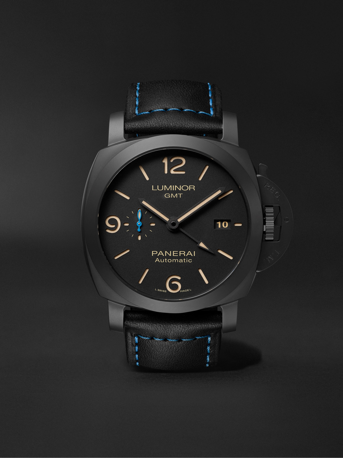 Panerai Luminor 1950 3 Days Gmt Automatic 44mm Ceramic And Leather ...