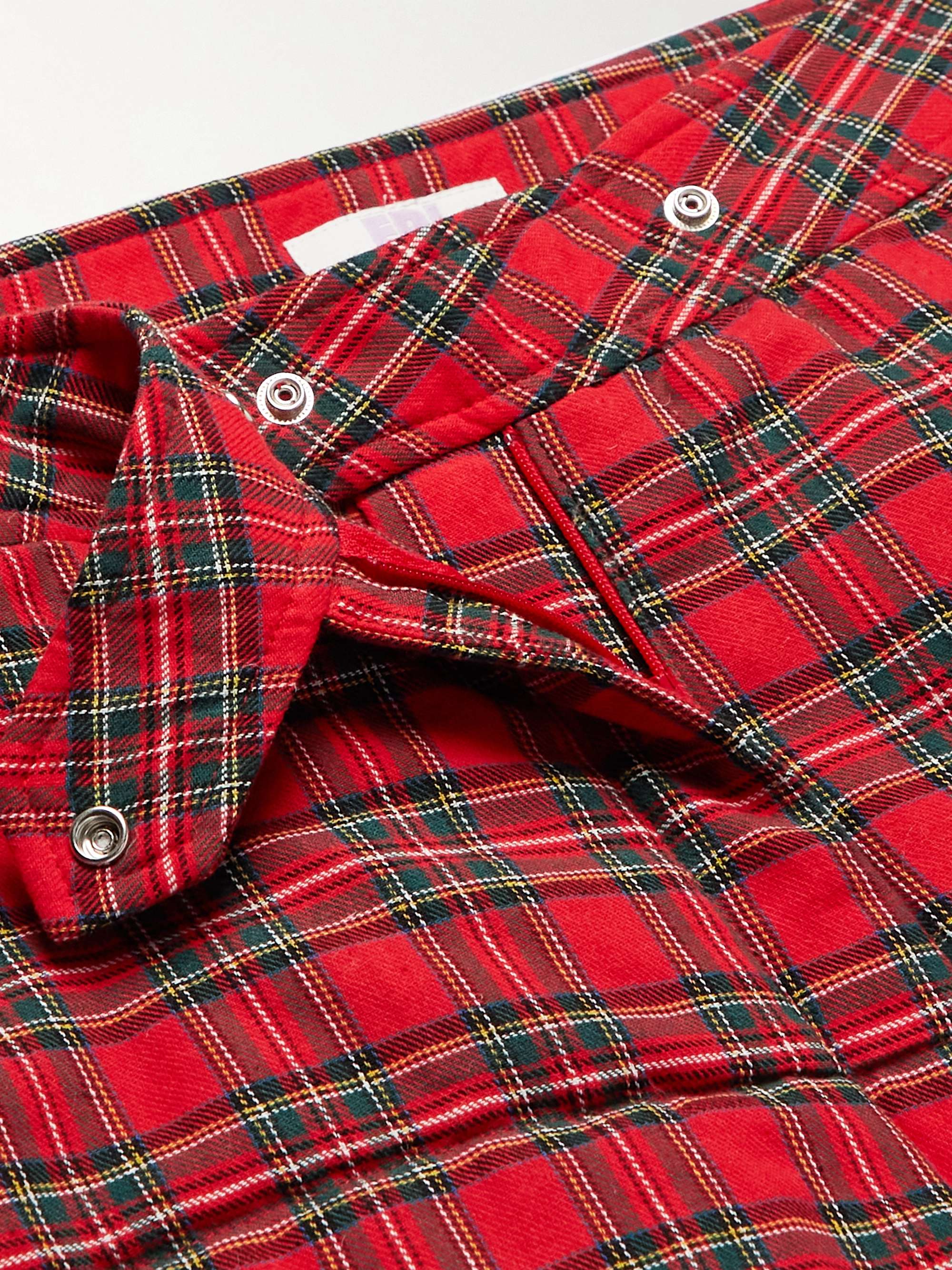 Red Straight-Leg Checked Cotton-Twill Down Trousers | ERL | MR PORTER