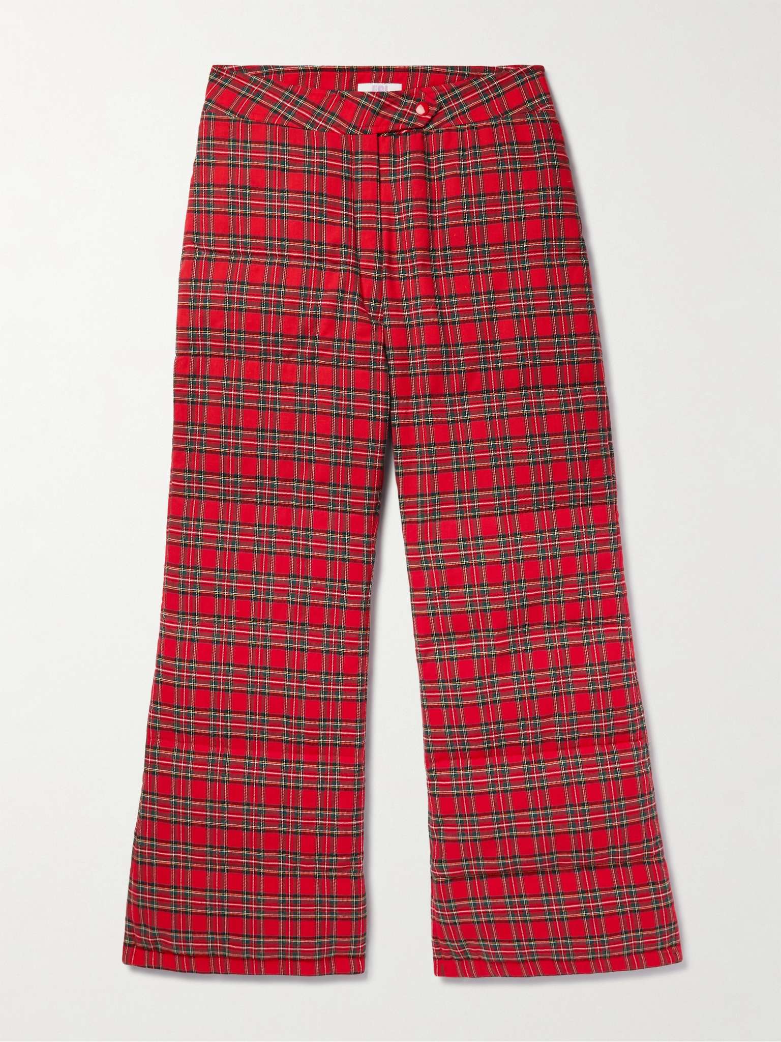 Red Straight-Leg Checked Cotton-Twill Down Trousers | ERL | MR PORTER