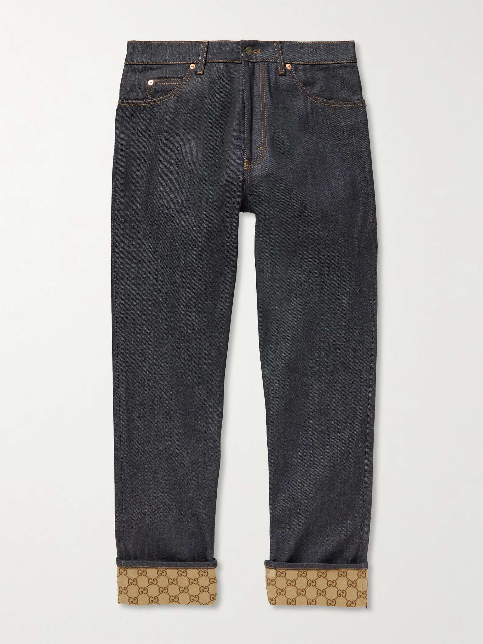 GUCCI Straight-Leg Logo-Jacquard Jeans for Men | MR PORTER