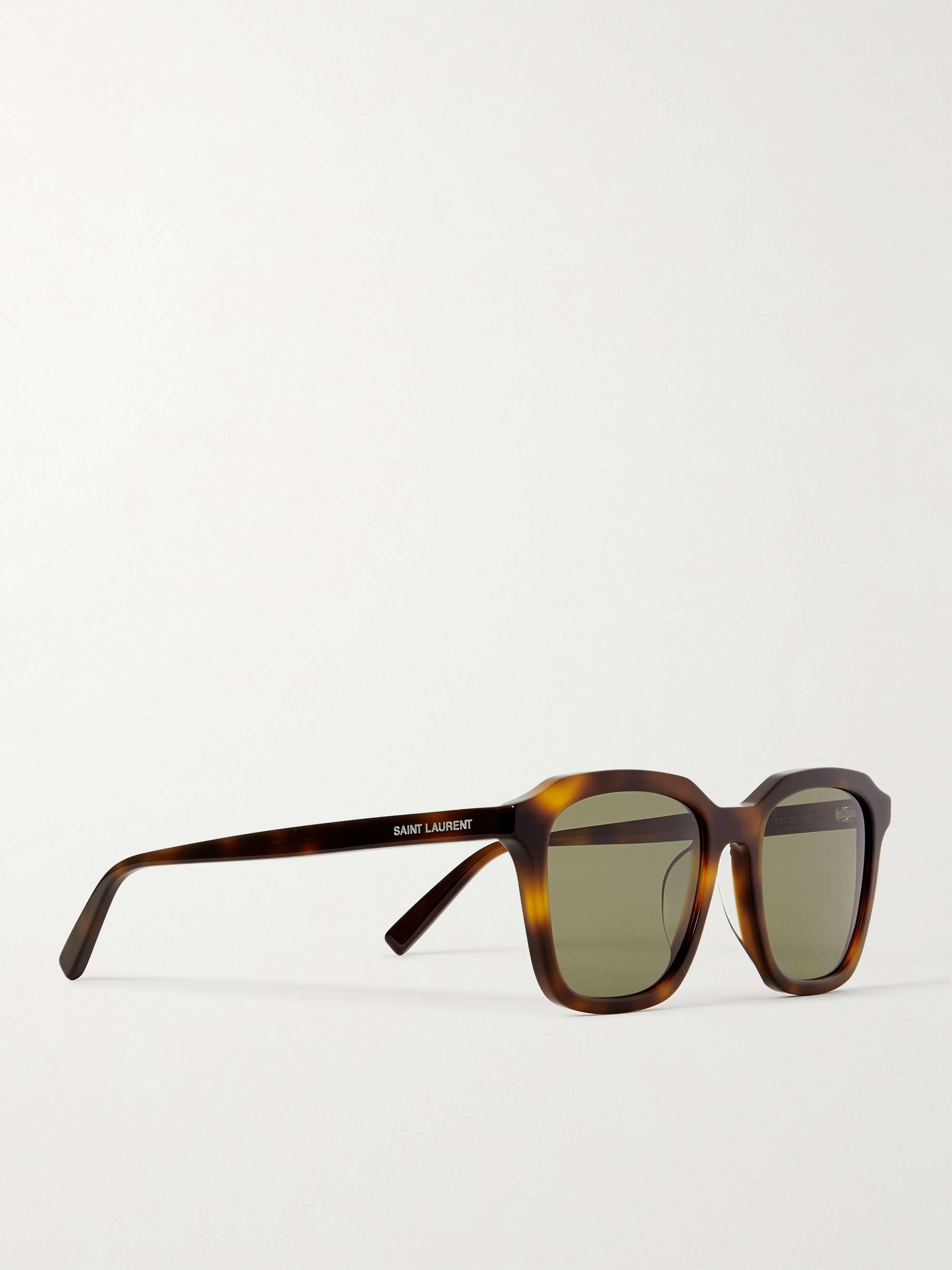 Saint Laurent Eyewear Square Frame Tortoiseshell Acetate Sunglasses For