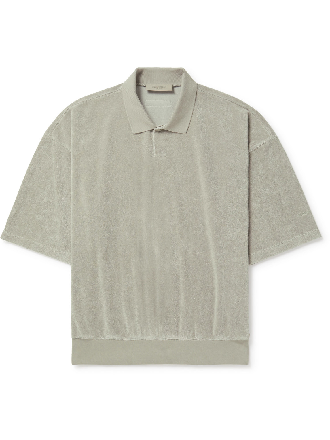 Essentials Logo-appliquéd Terry Polo Shirt In Gray | ModeSens