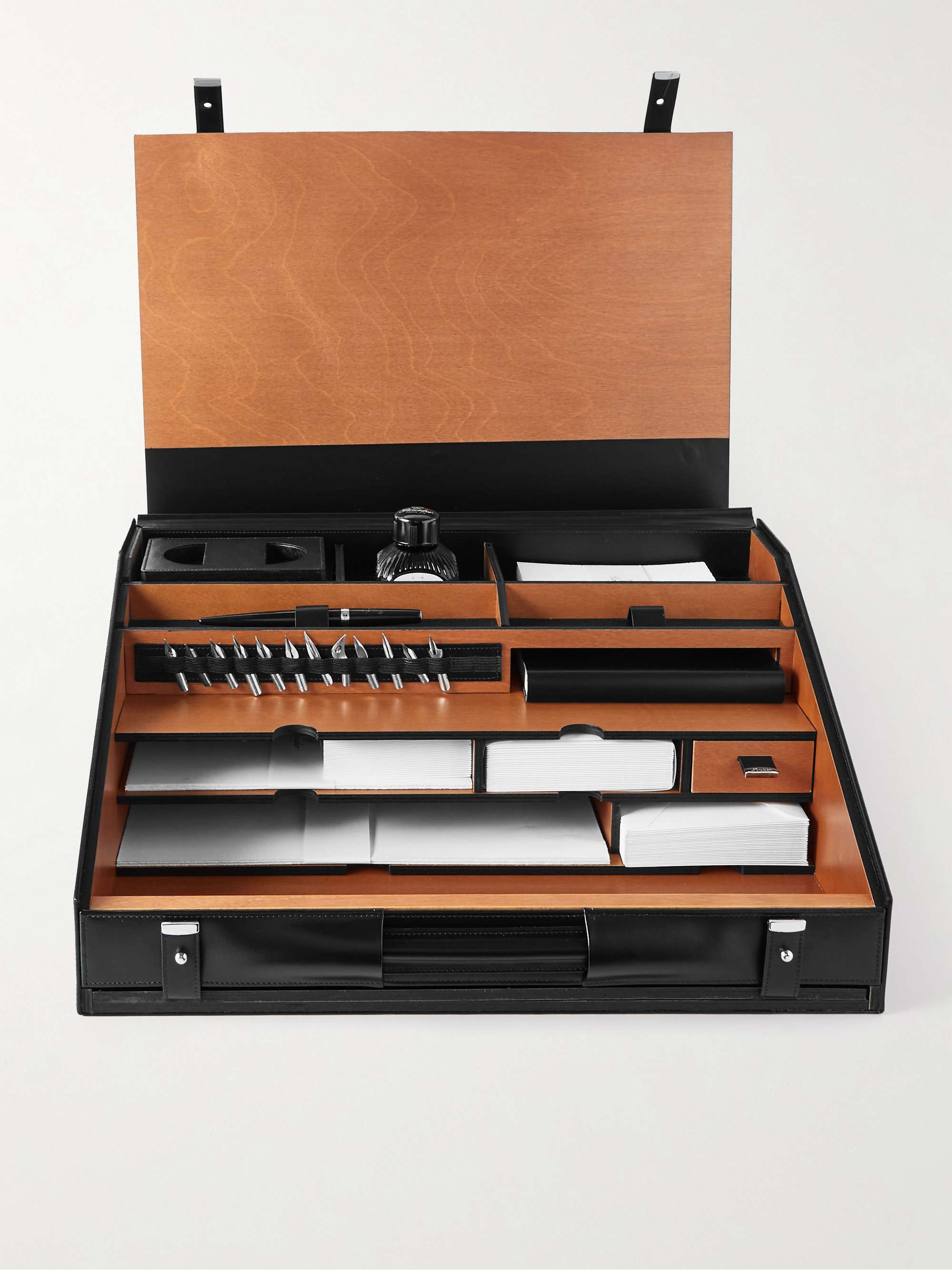 PINEIDER Leather and Plywood Travel Desk Set for Men | MR PORTER