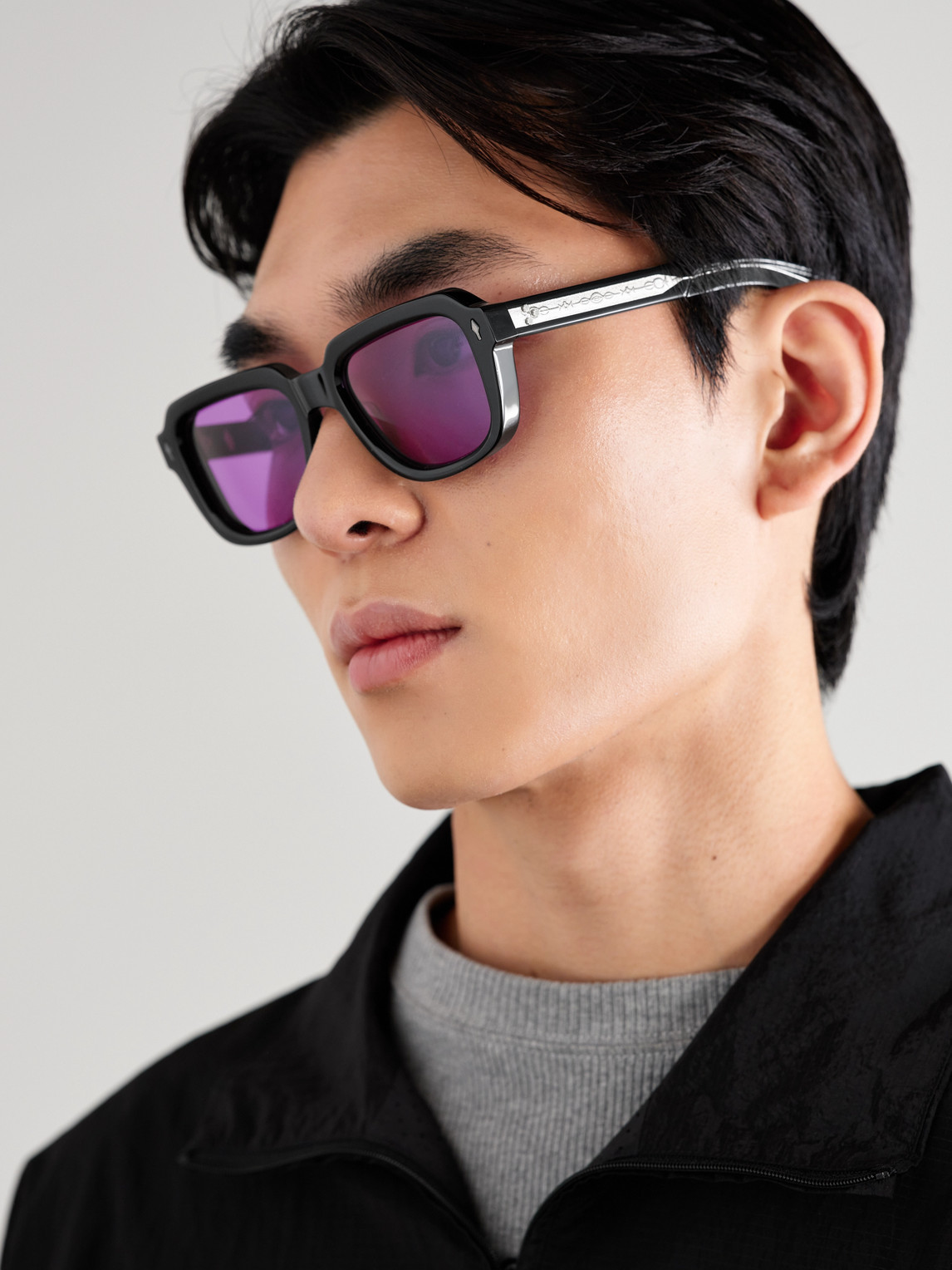 Jacques Marie Mage Hopper Taos Square-frame Acetate Sunglasses In Black ...