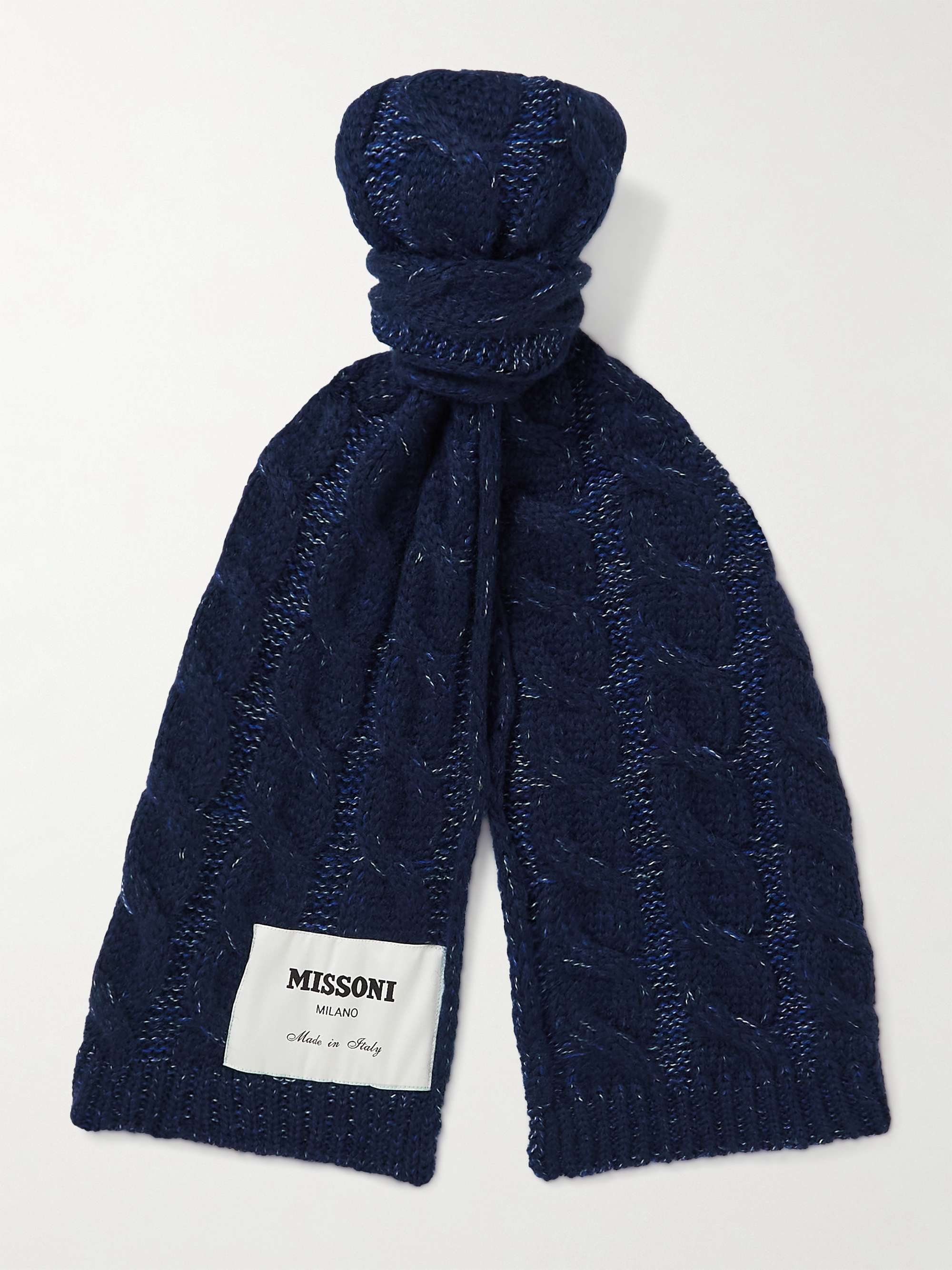 Cable Knit Scarf Men