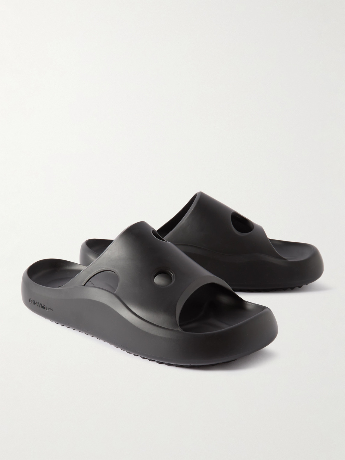 Off-white Meteor Rubber Slide Sandals In Black | ModeSens