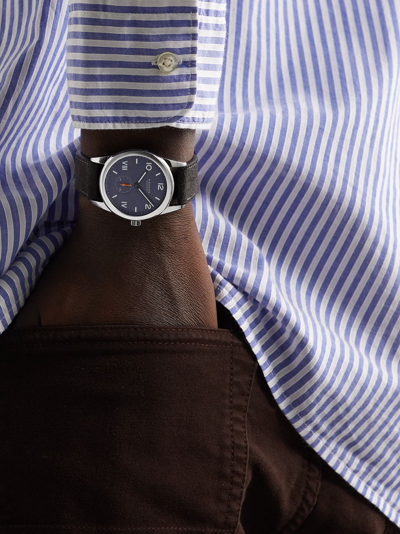 NOMOS GLASHÜTTE Club Campus Hand-Wound 38mm Stainless Steel and Leather ...