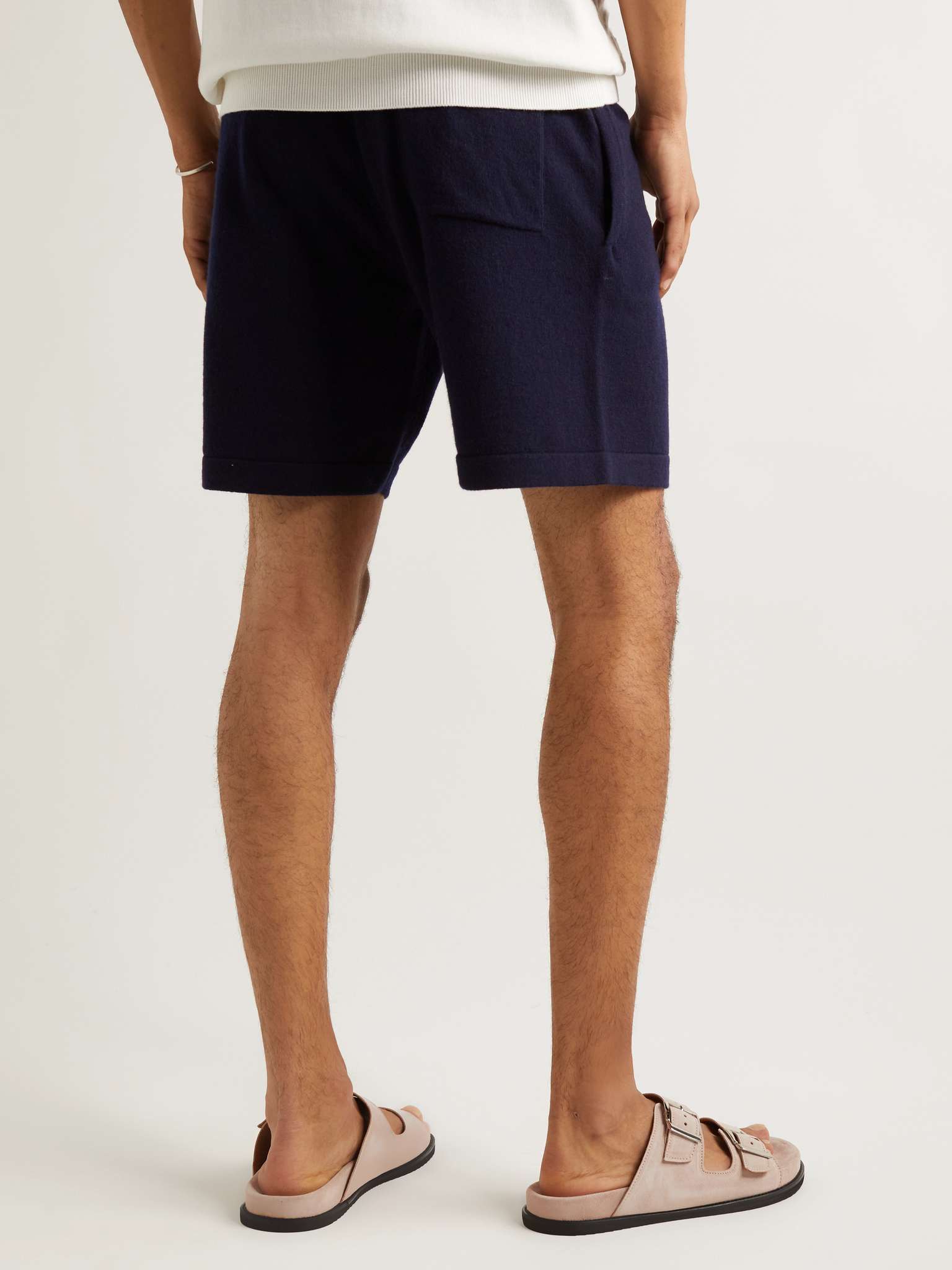MR P. Straight-Leg Pintucked Wool and Cashmere-Blend Drawstring Shorts ...