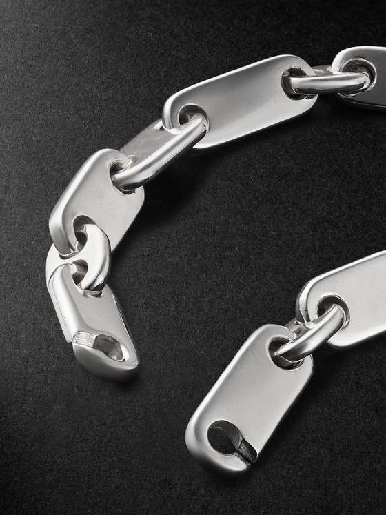 M.COHEN Monolinka Burnished Sterling Silver Chain Bracelet for Men | MR ...