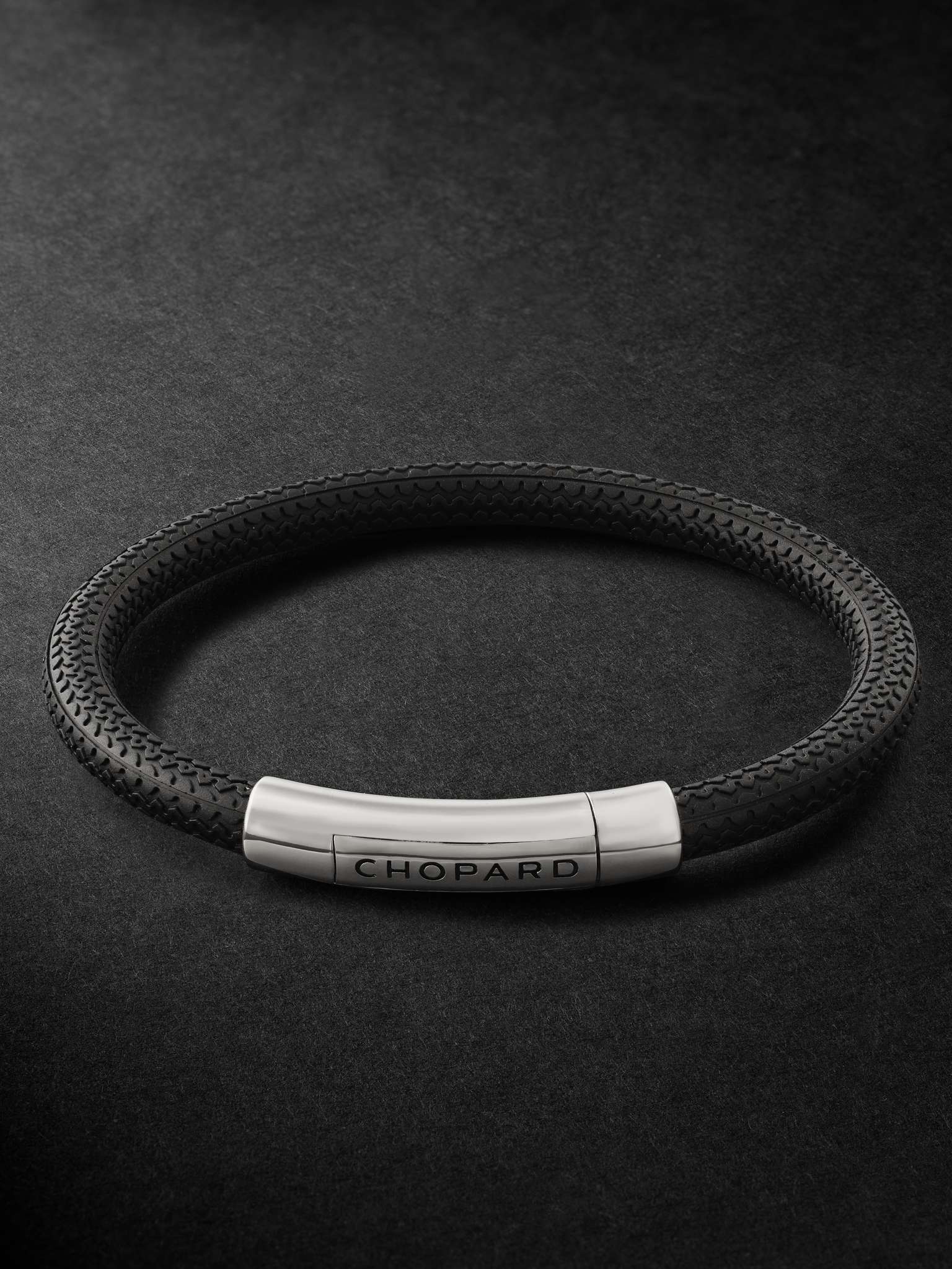 CHOPARD Classic Racing Rubber and Silver-Tone Bracelet for Men | MR PORTER