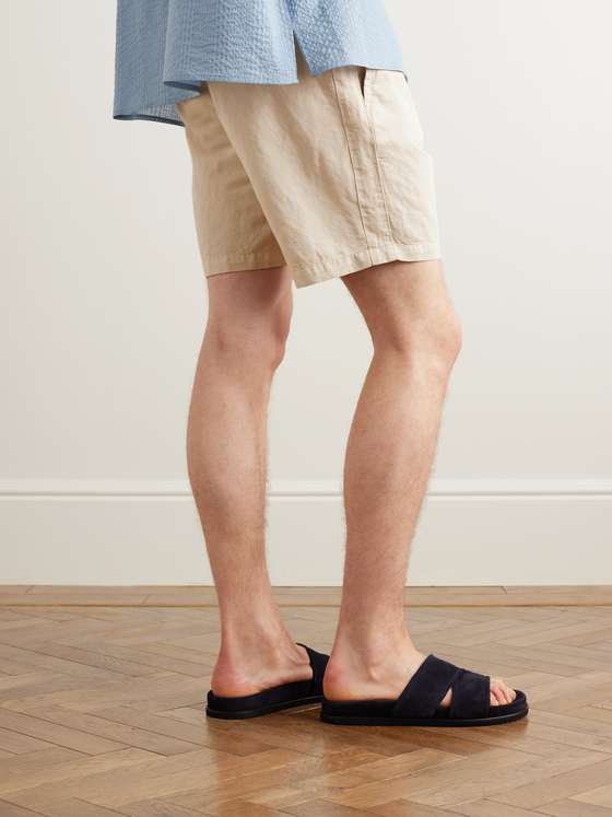 MR P. Straight-Leg Cotton and Linen-Blend Drawstring Shorts for Men ...