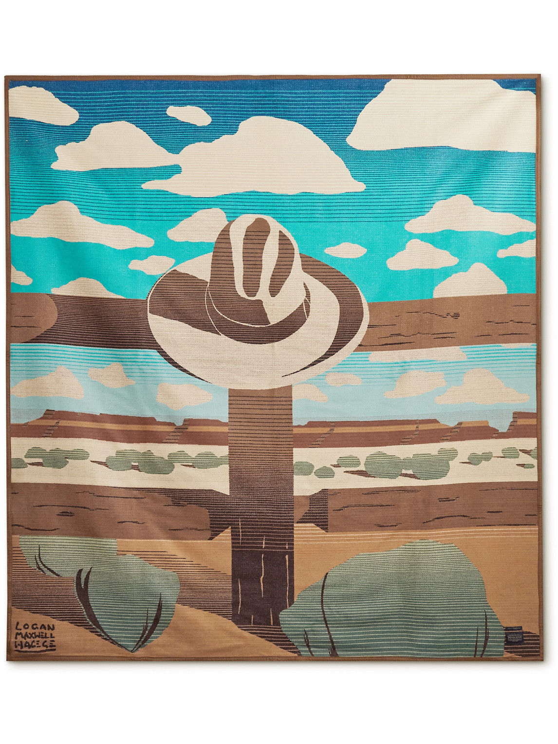 Pendleton - Logan Maxwell Hagege Resting Place Virgin Wool and Cotton-Blend Jacquard Blanket ...