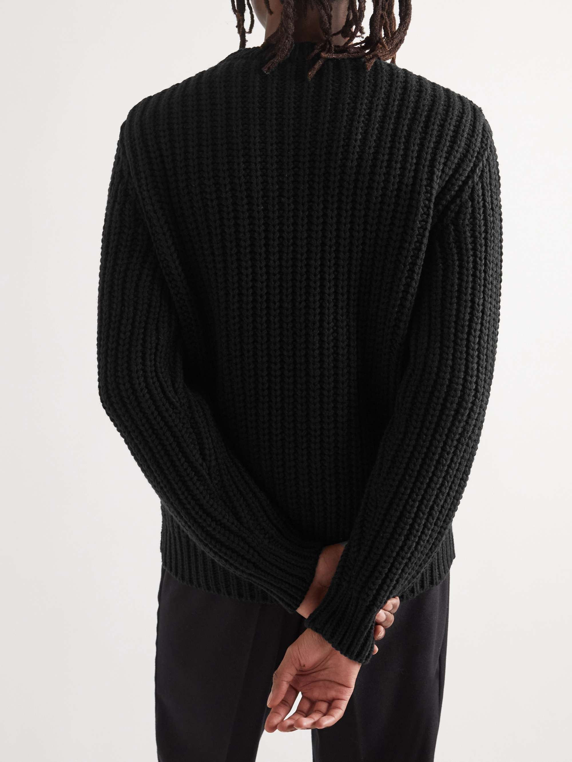 EDWIN Garment-Washed Cable-Knit Sweater For Men MR PORTER