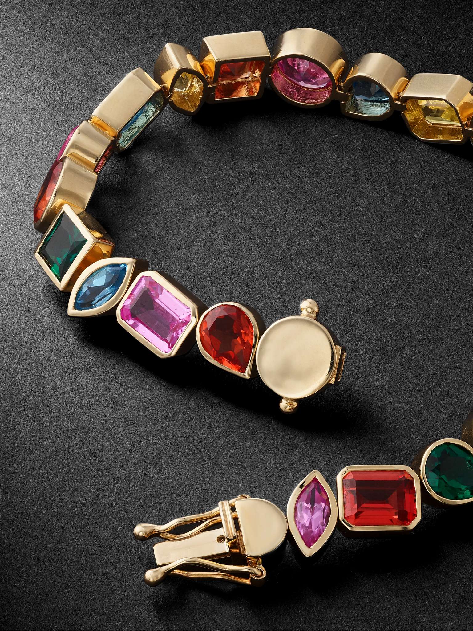 42 SUNS 14-Karat Gold Rainbow Sapphire Tennis Bracelet for Men | MR PORTER