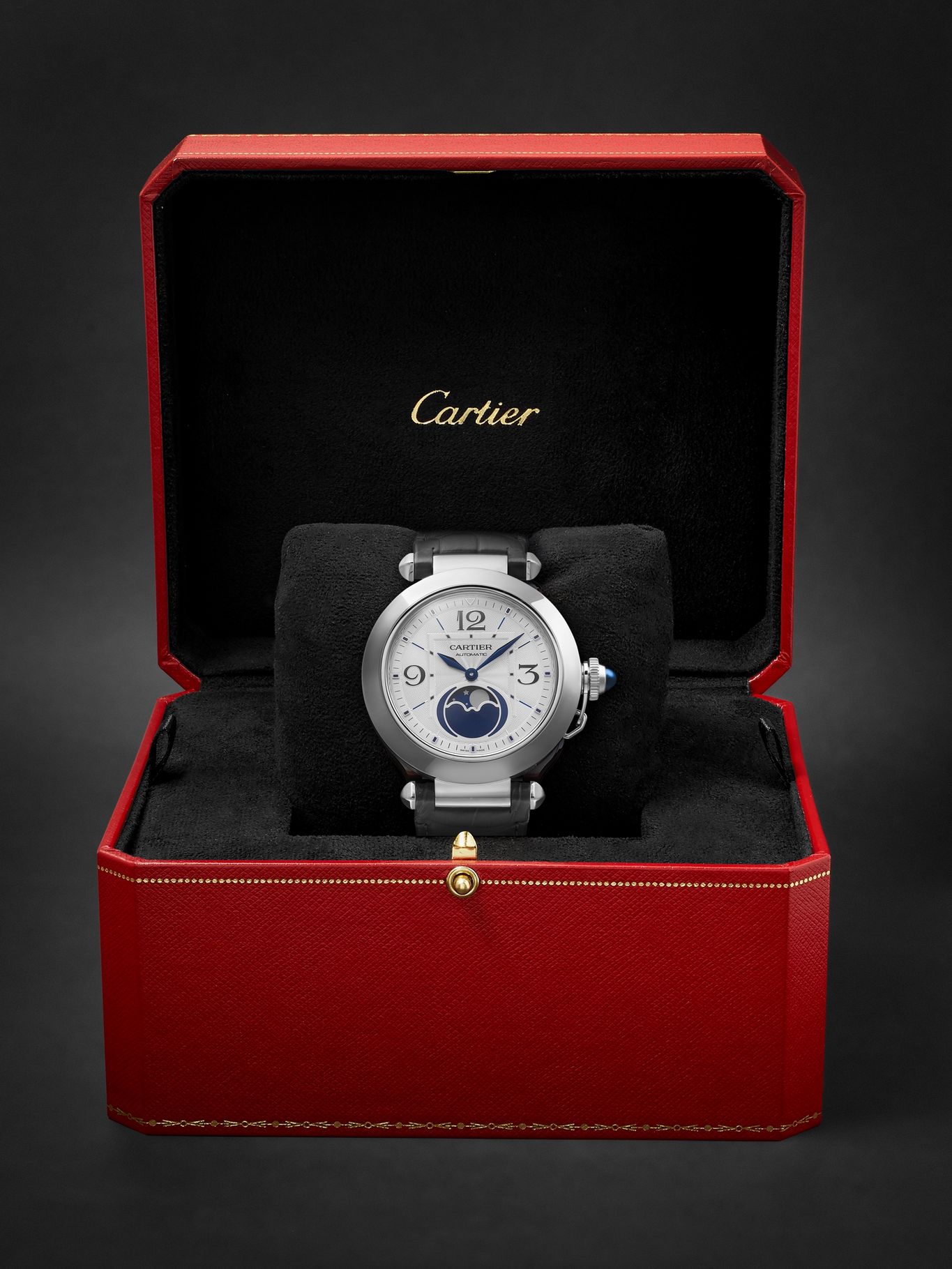 CARTIER Pasha de Cartier Automatic 41mm Stainless Steel and Alligator ...