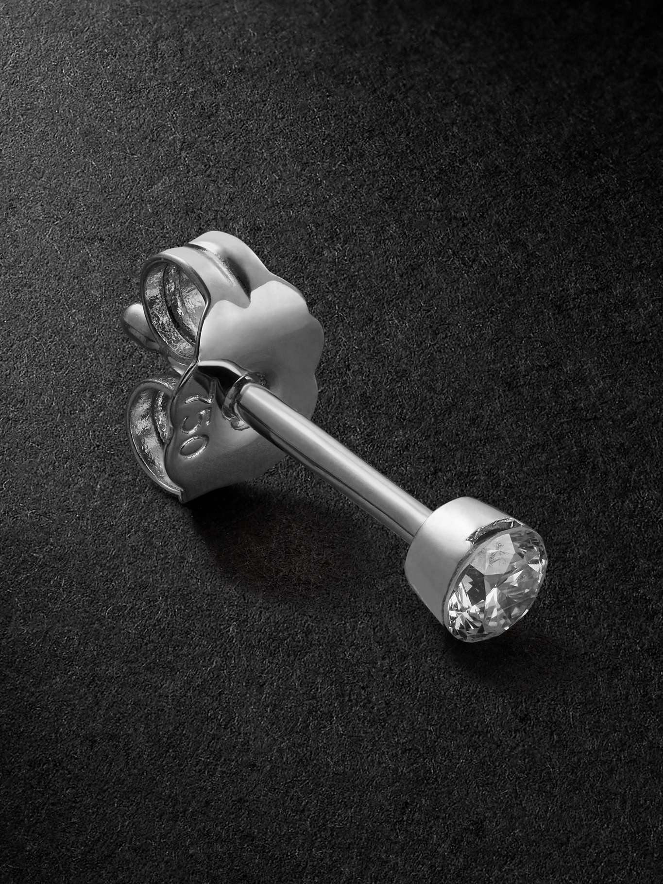 MARIA TASH Invisible 2.5mm White Gold Diamond Single Earring | MR PORTER