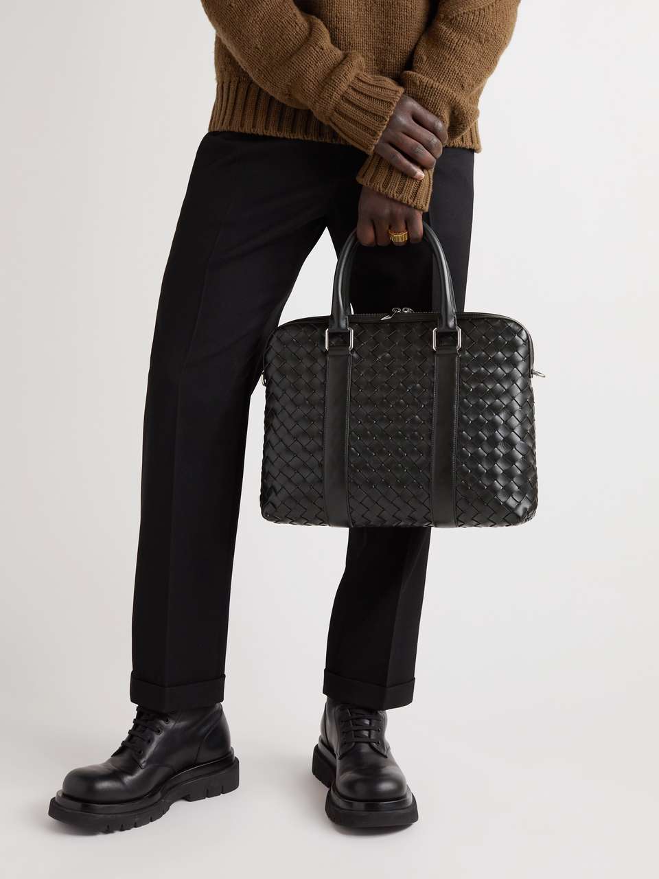 BOTTEGA VENETA Intrecciato Leather Briefcase for Men | MR PORTER
