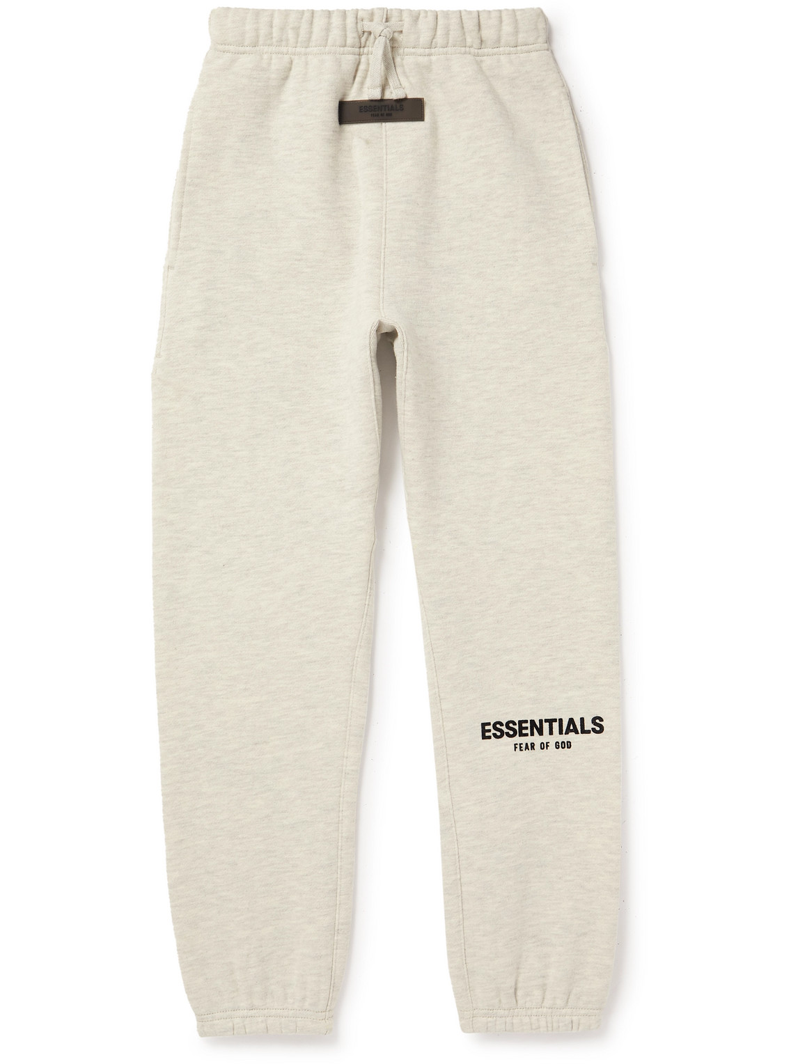 Fear Of God Essentials Kids - Tapered Logo-Flocked Cotton-Blend Jersey ... Fear Of God Essentials Kids - Tapered Logo-Flocked Cotton-Blend Jersey ...