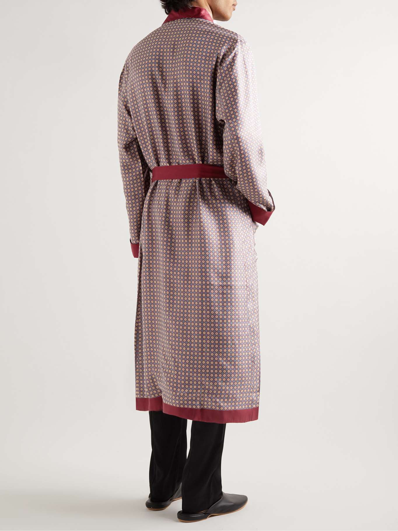 SULKA Floral-Print Satin-Trimmed Silk-Twill Robe for Men | MR PORTER