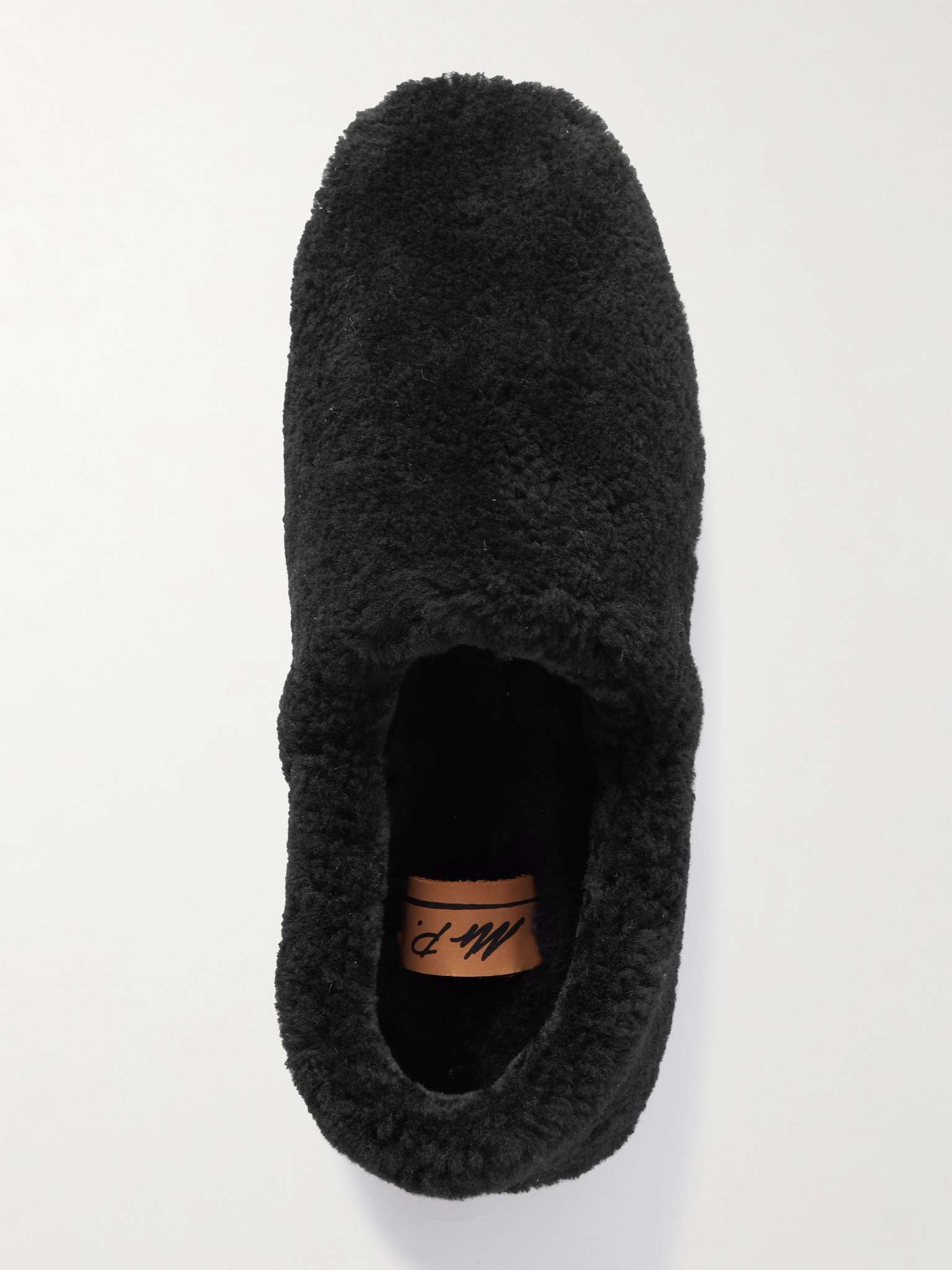 MR P. Leather-Trimmed Shearling Slippers for Men | MR PORTER