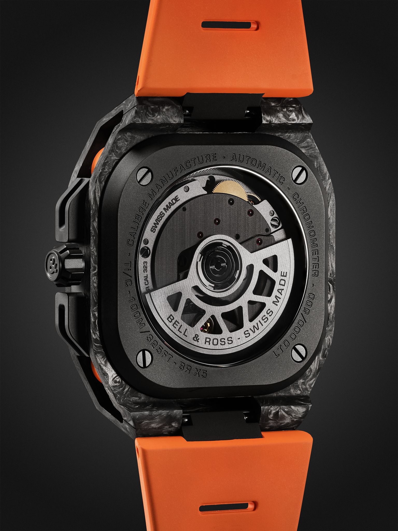 BELL & ROSS BR-X5 Carbon Orange Limited Edition Automatic Chronometer ...