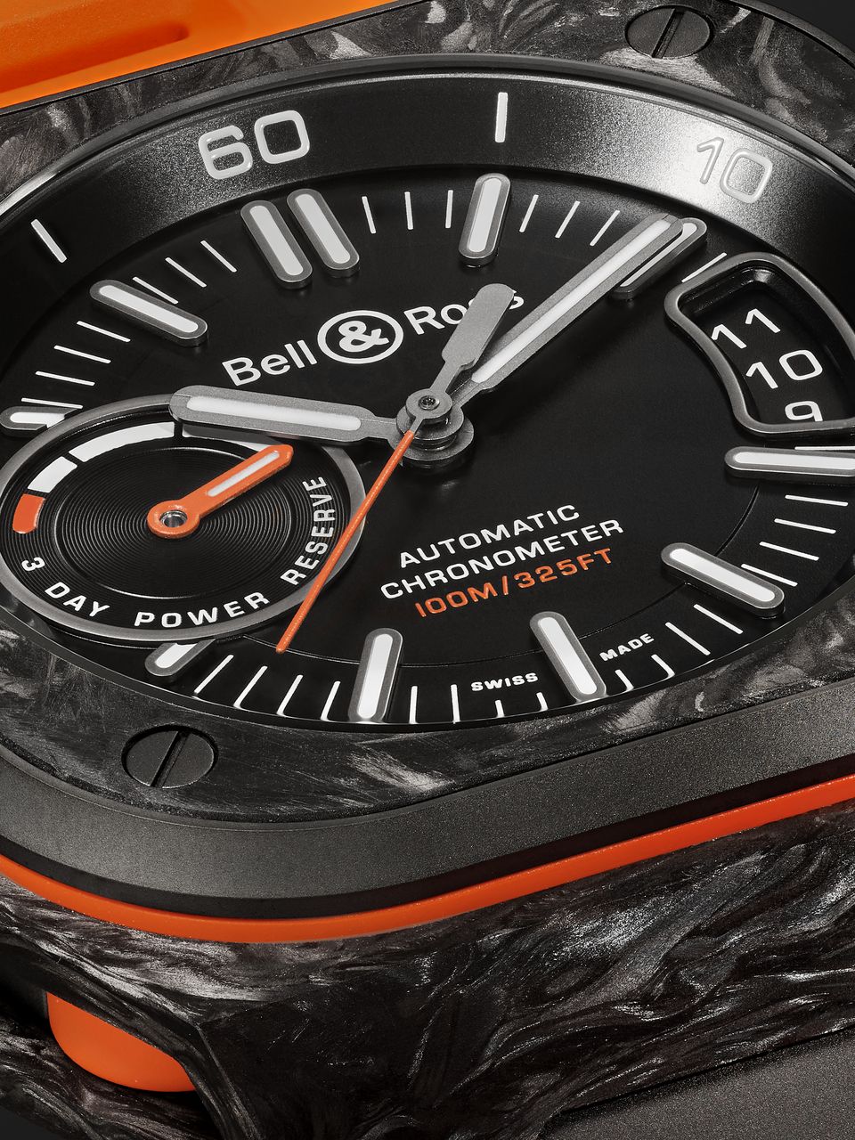 BELL & ROSS BR-X5 Carbon Orange Limited Edition Automatic Chronometer ...