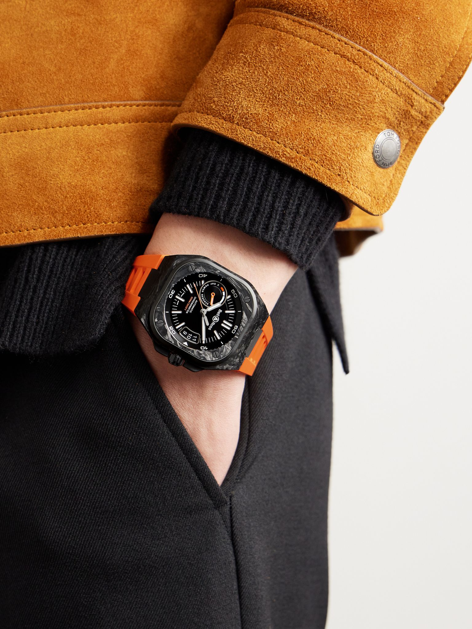 BELL & ROSS BR-X5 Carbon Orange Limited Edition Automatic Chronometer ...