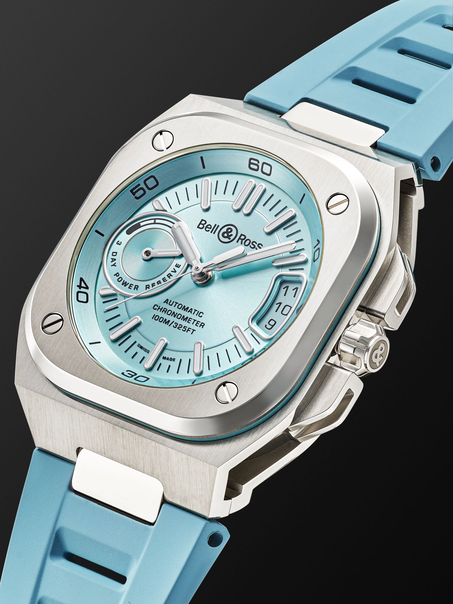 BELL & ROSS BR-X5 Automatic 41mm Steel and Rubber Watch, Ref. No. BRX5R ...