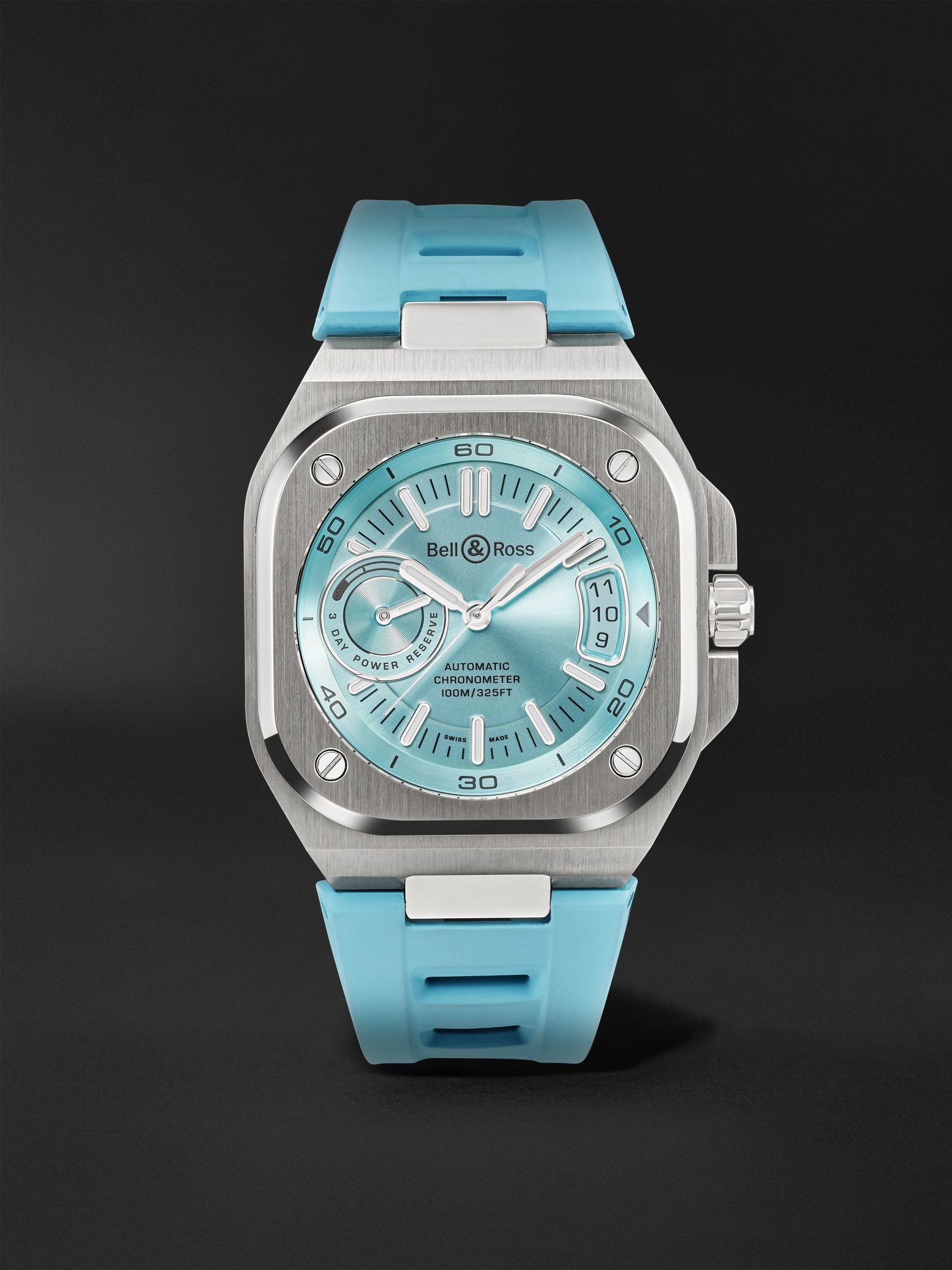 BELL & ROSS BR-X5 Automatic 41mm Steel and Rubber Watch, Ref. No. BRX5R ...