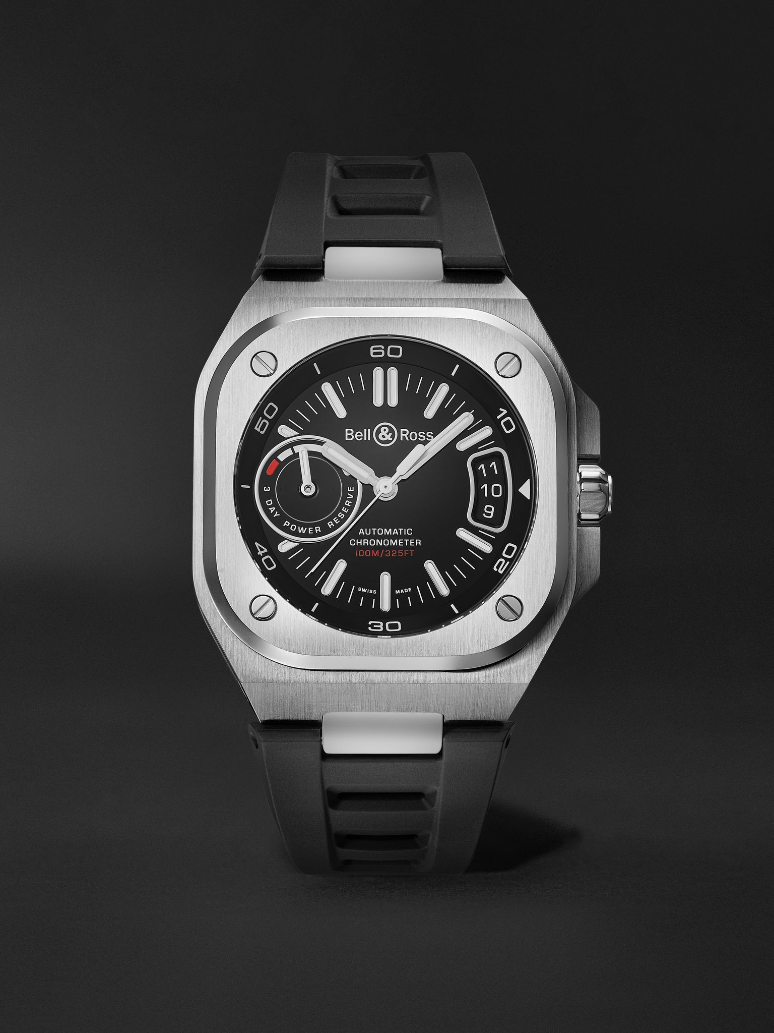 BELL & ROSS BR-X5 Automatic Chronometer 41mm Steel and Rubber Watch ...