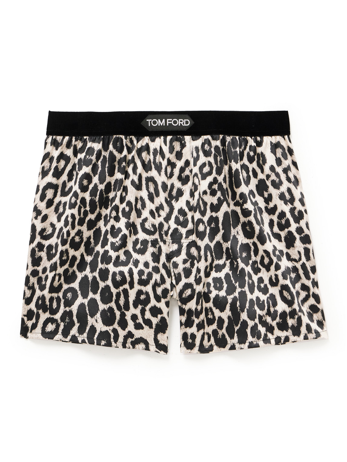 Tom Ford Leopard-print Stretch-silk Satin Boxers In Animal Print | ModeSens