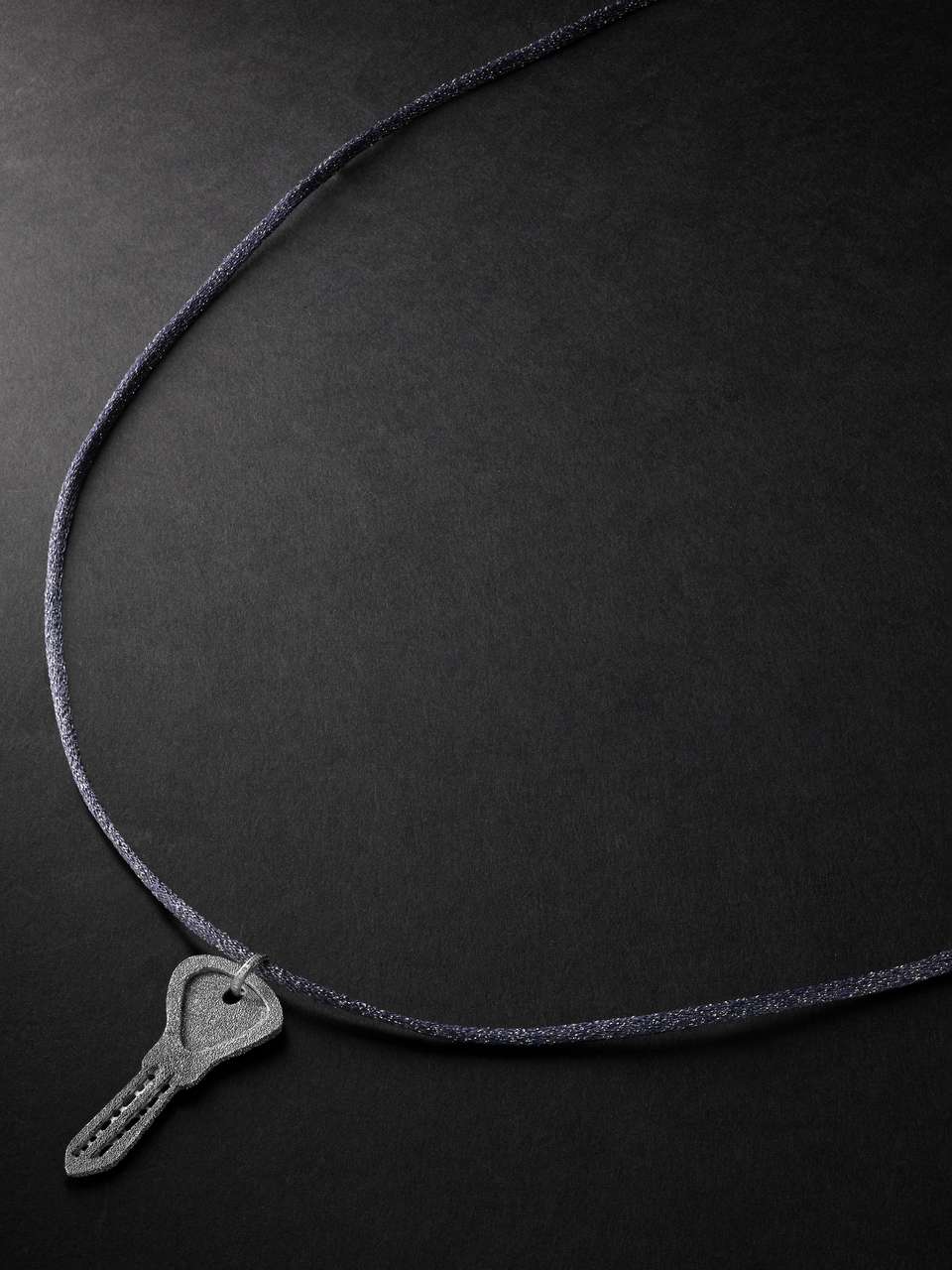 CAROLINA BUCCI Key White Gold Lurex Pendant Necklace for Men | MR PORTER