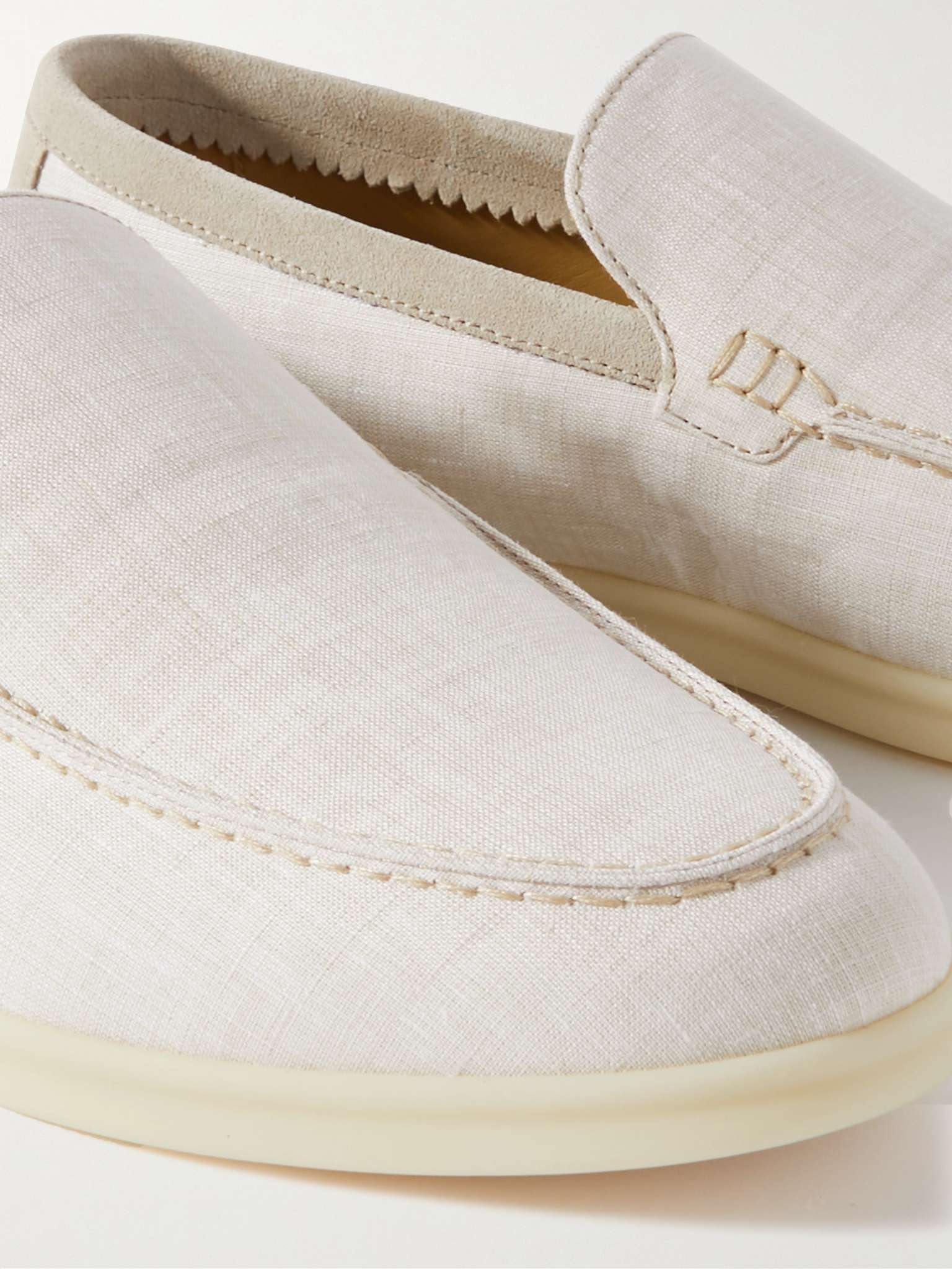 LORO PIANA Summer Walk Suede-Trimmed Linen-Canvas Loafers for Men | MR ...