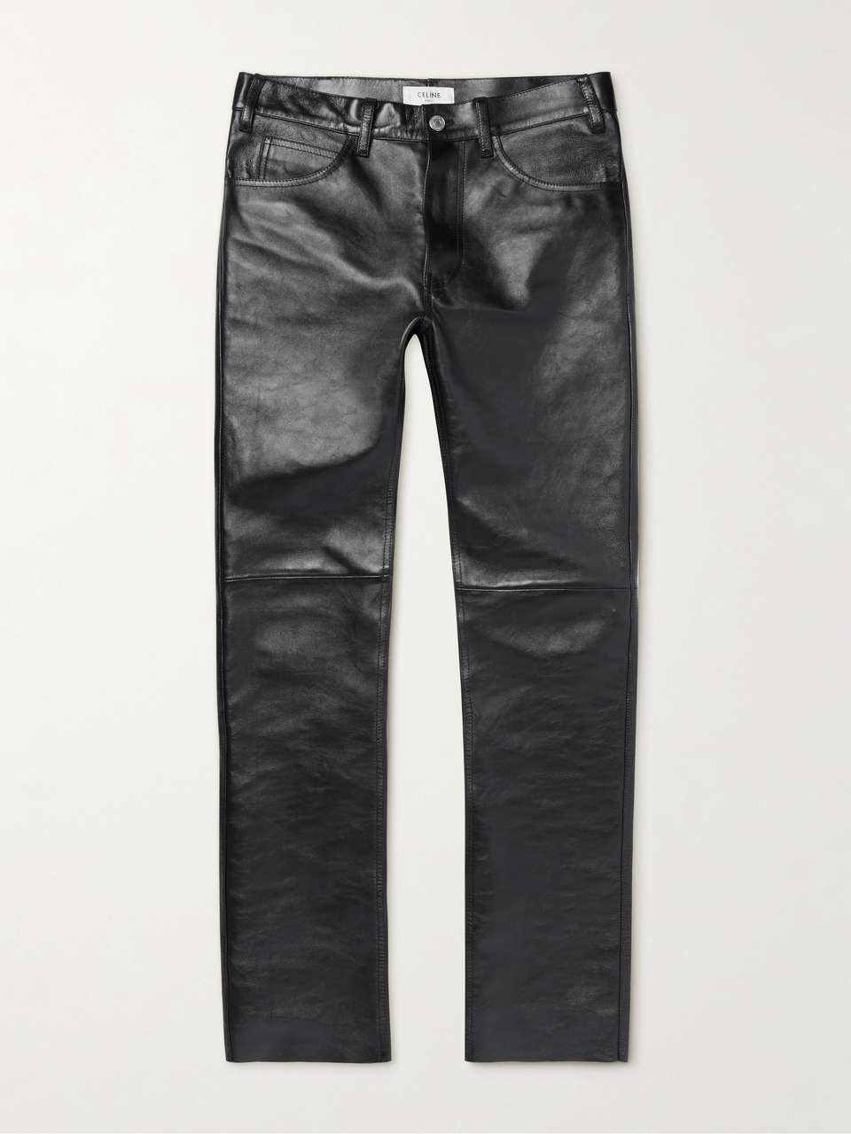 CELINE HOMME Panelled Full-Grain Leather Trousers for Men | MR PORTER