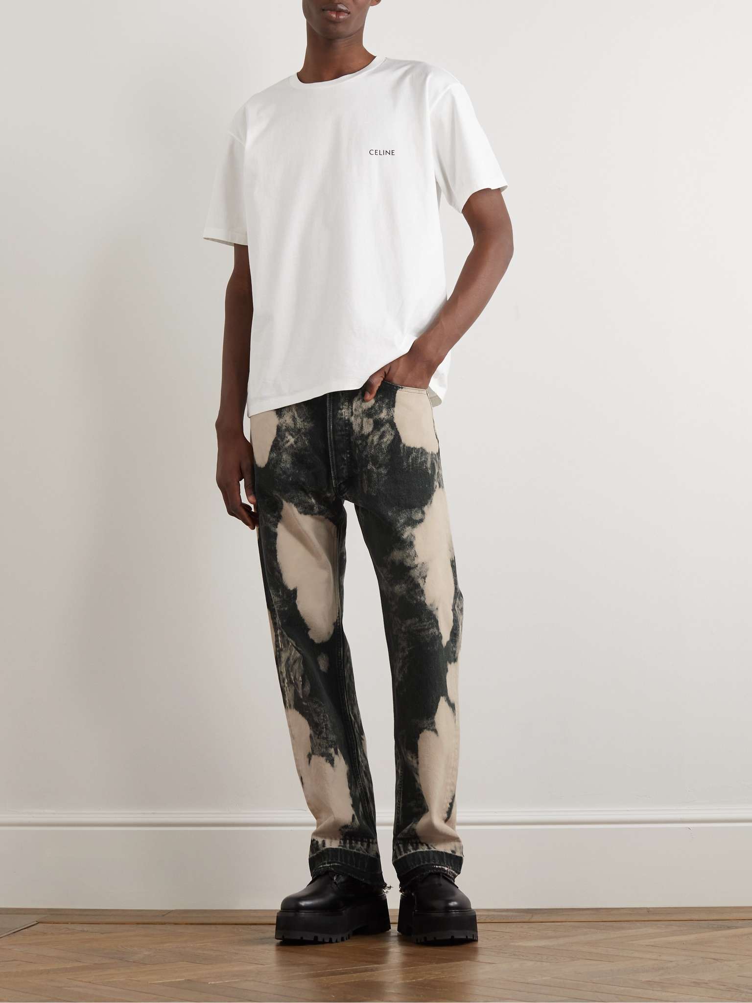 CELINE HOMME Wesley Straight-Leg Distressed Bleached Jeans for Men | MR PORTER