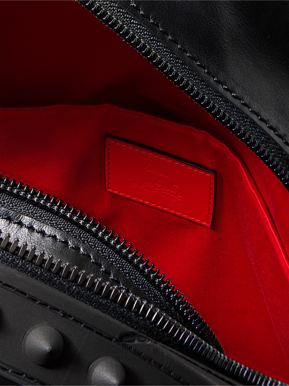 Christian Louboutin Backparis Studded Logo-debossed Leather Backpack In ...