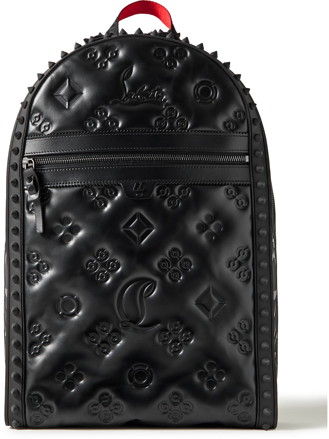Christian Louboutin Backparis Studded Logo-debossed Leather Backpack In ...