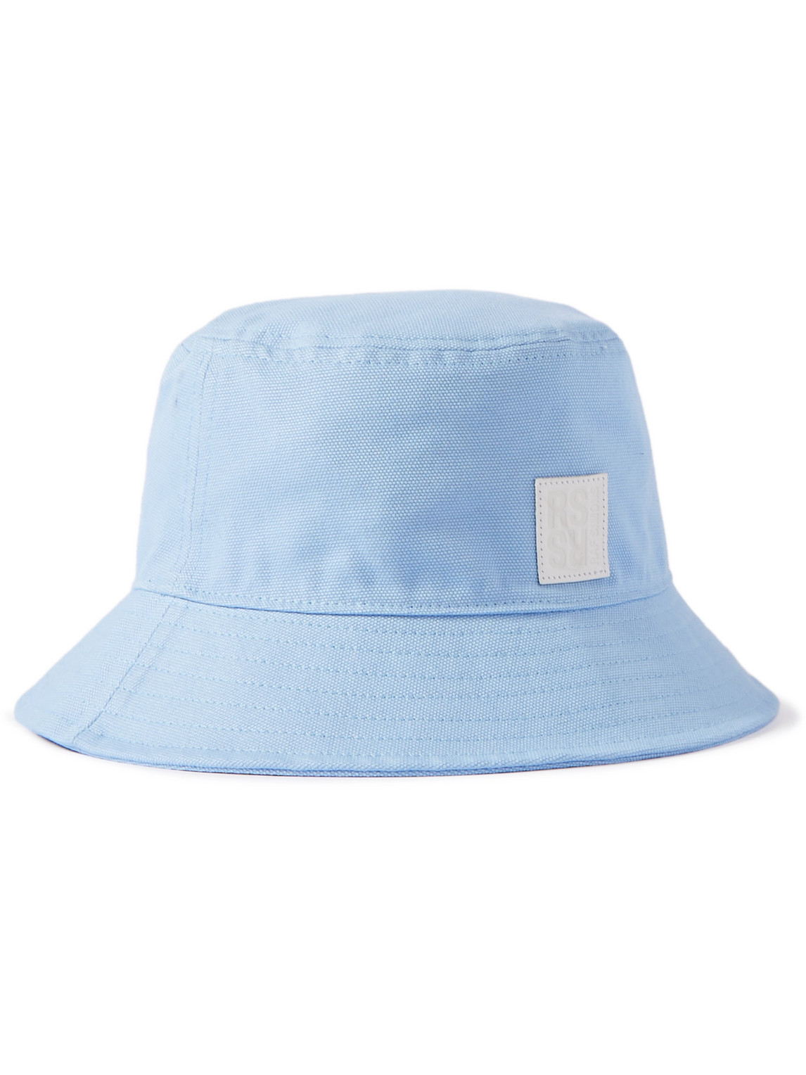 Raf Simons Logo-appliquéd Cotton-canvas Bucket Hat In Blue | ModeSens