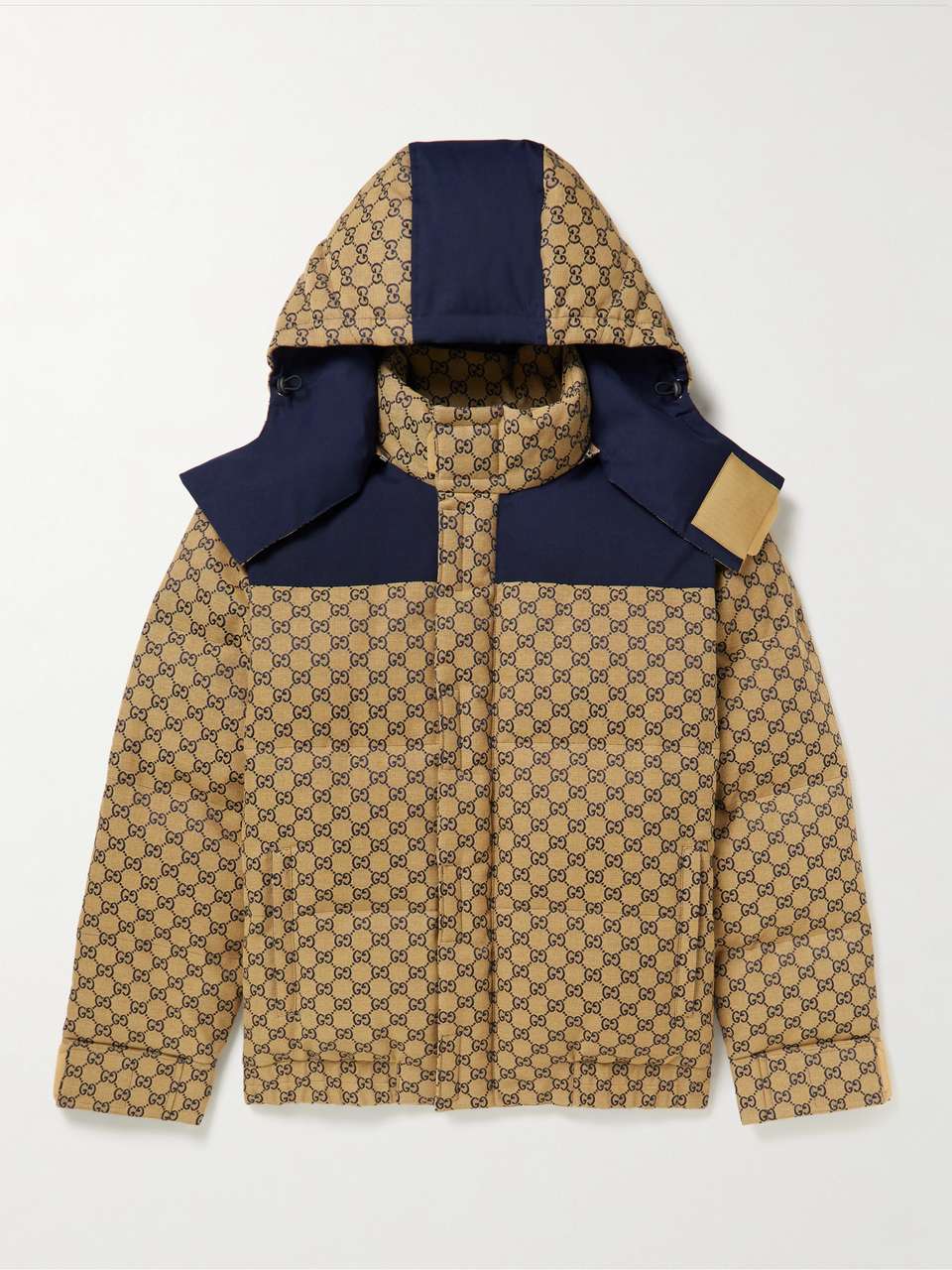 GUCCI Logo-Jacquard Cotton-Blend Canvas Hooded Down Jacket for Men | MR ...